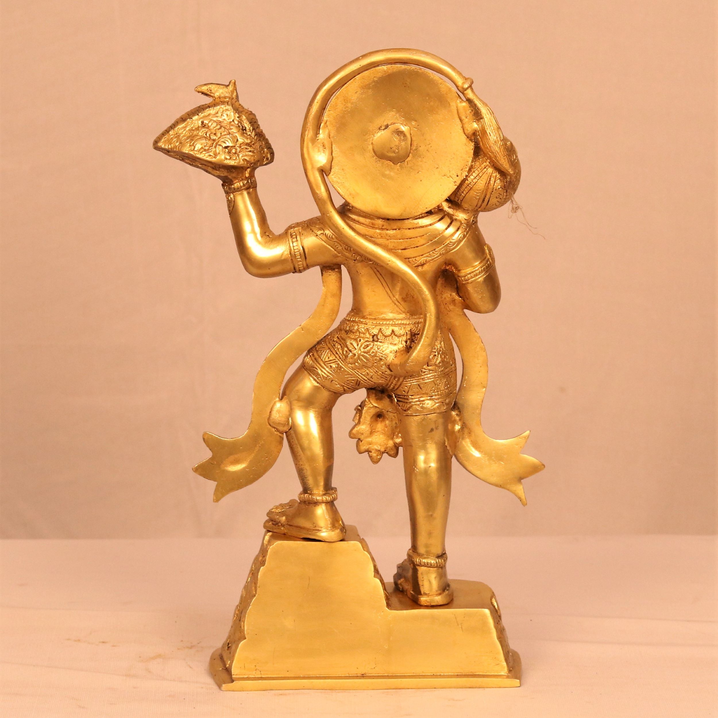 STANDING GOLDEN BRASS HANUMAN STATUE - Buy exclusive brass statues ...