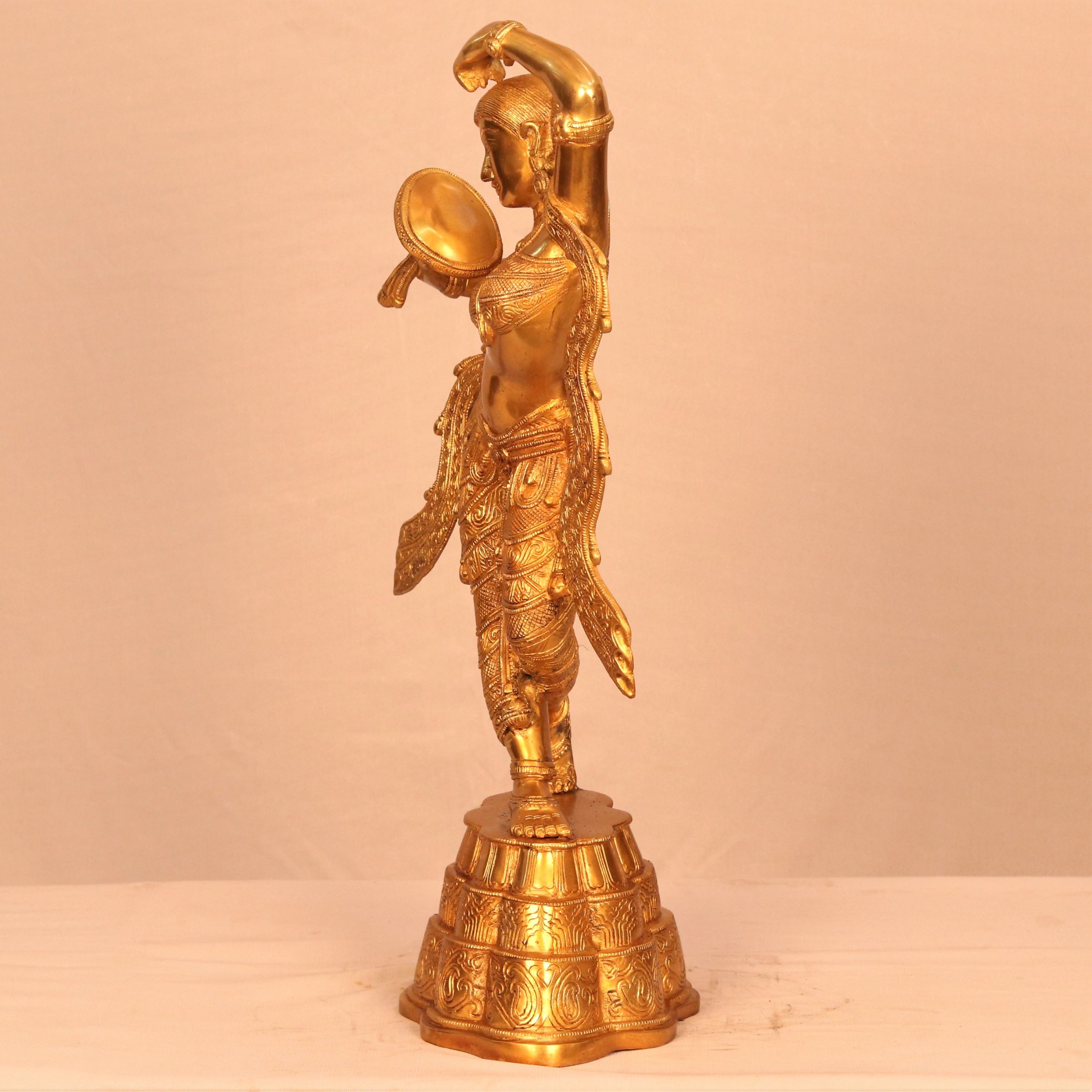 LADY FIGURINE BRASS STATUE - Gangeswave | Buy exclusive brass statues ...
