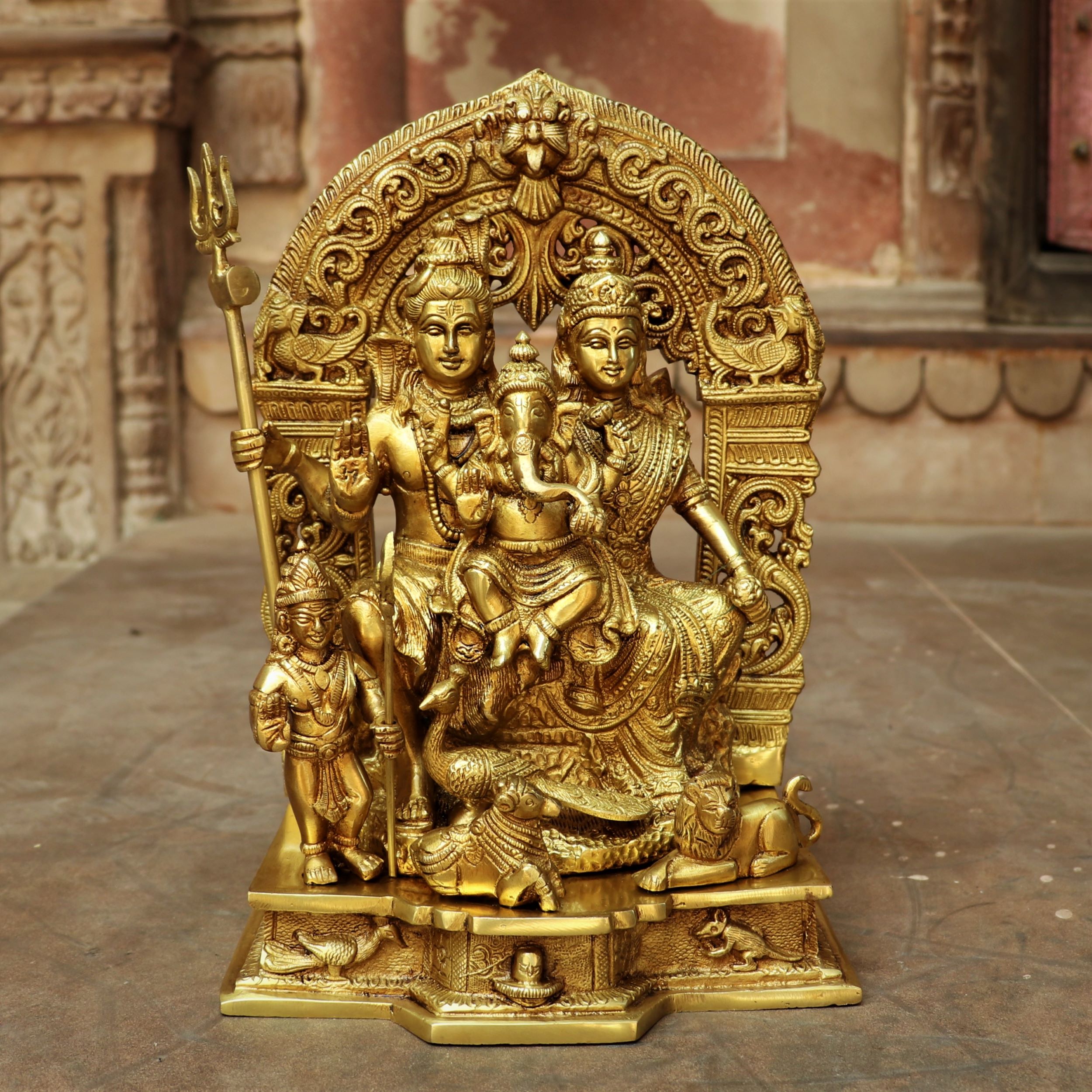 Shiva Parvati family brass statue - Buy exclusive brass statues ...