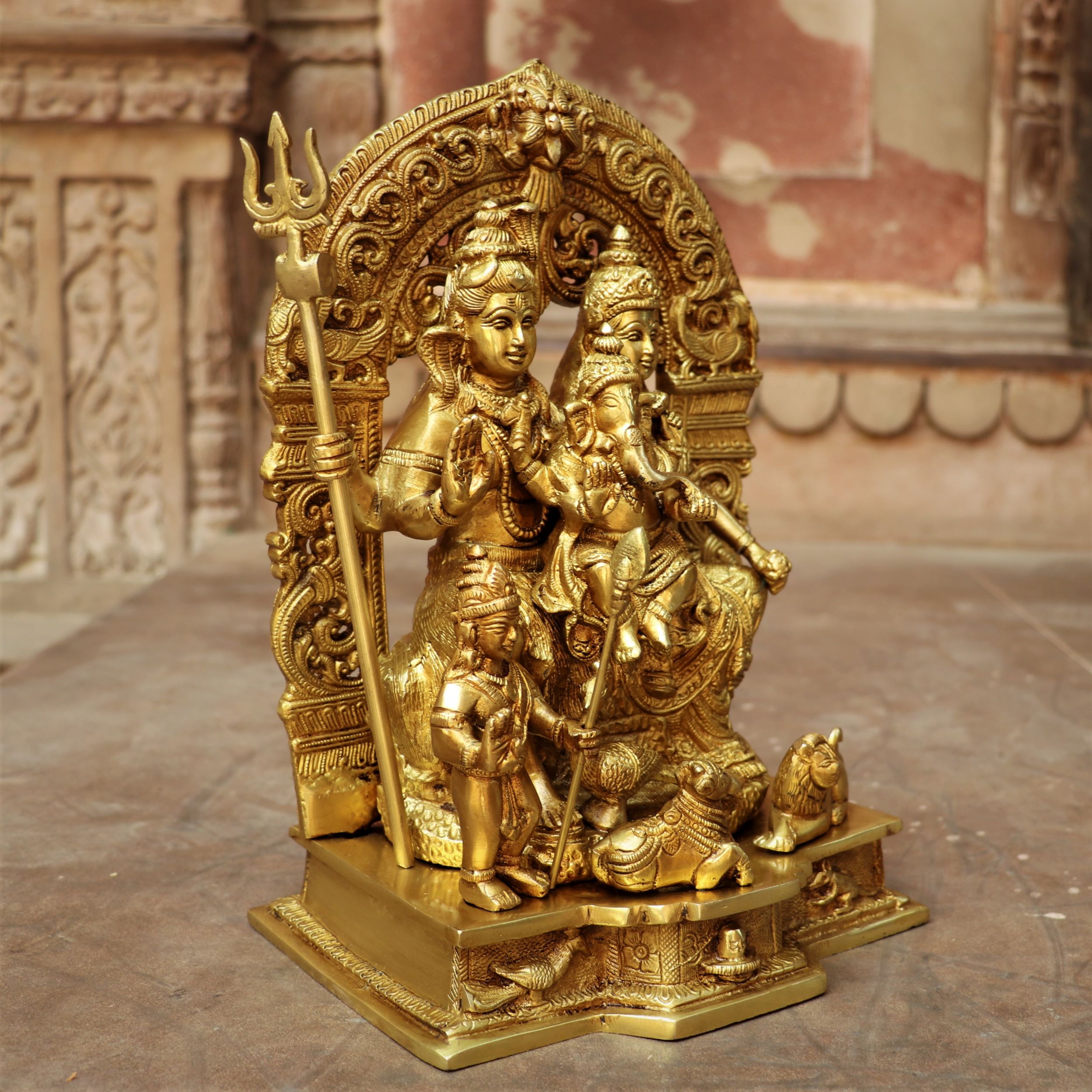 Shiva Parvati family brass statue - Buy exclusive brass statues ...