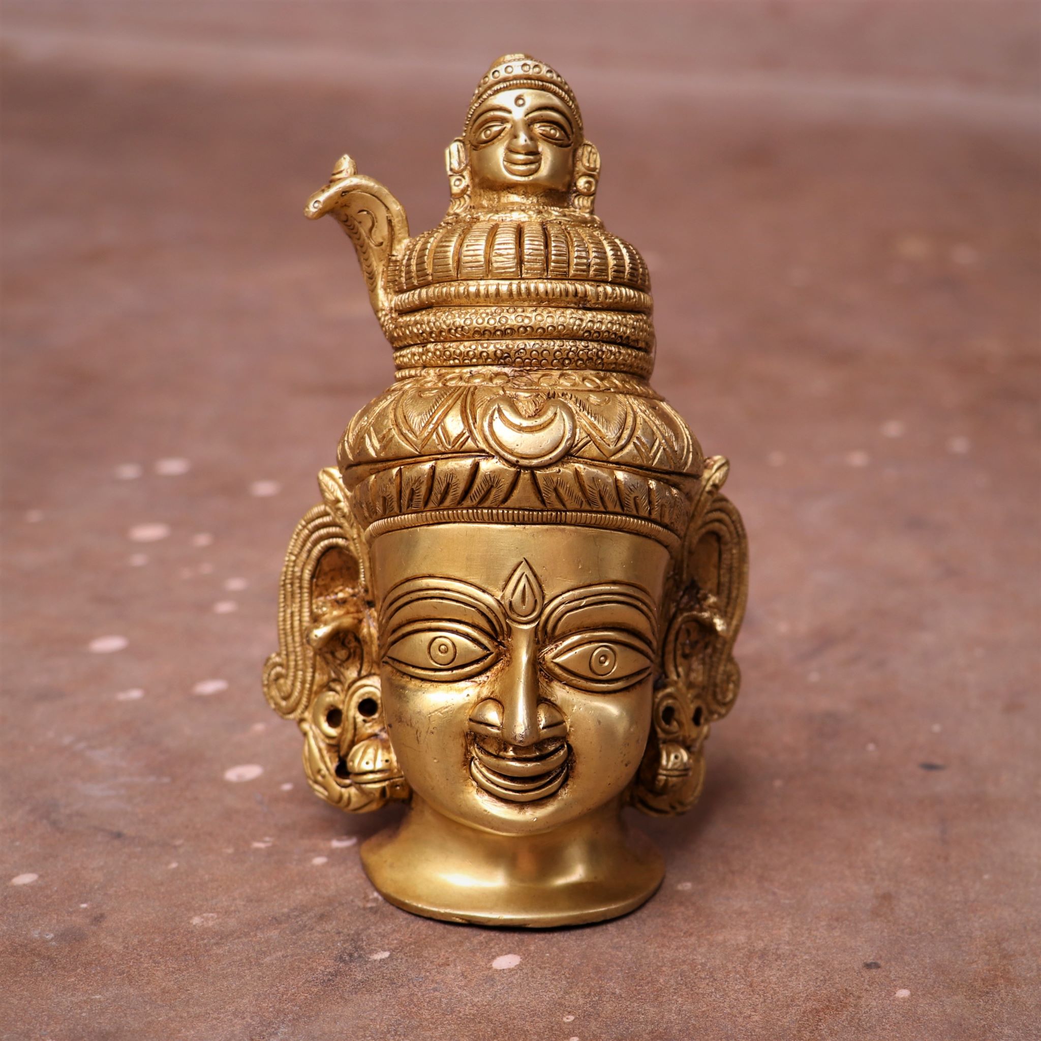 Shiva head with ganga statue - Gangeswave | Buy exclusive brass statues ...