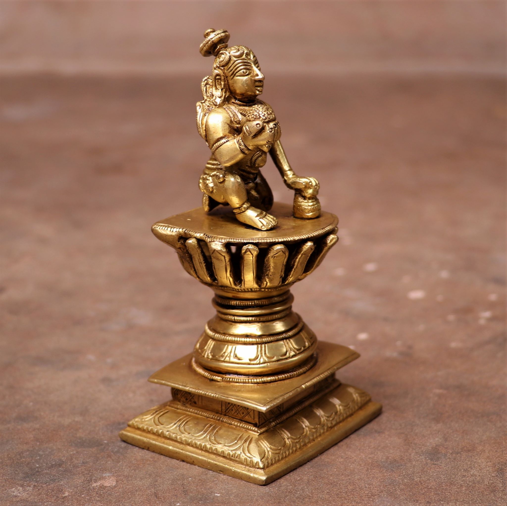 LADDU GOPAL SITTING ON LOTUS - Buy exclusive brass statues ...