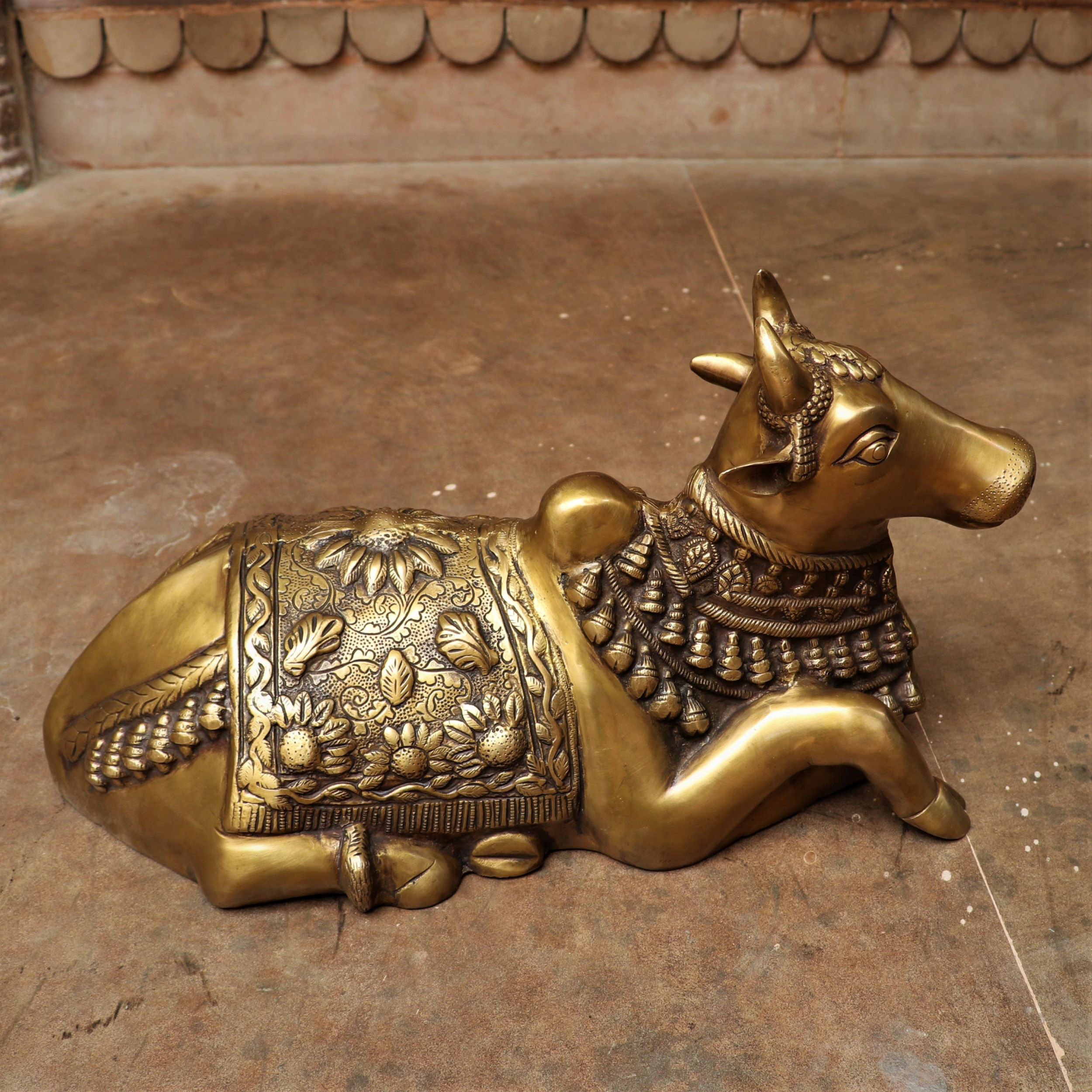 DECORATIVE BRASS NANDI - Gangeswave | Buy exclusive brass statues ...