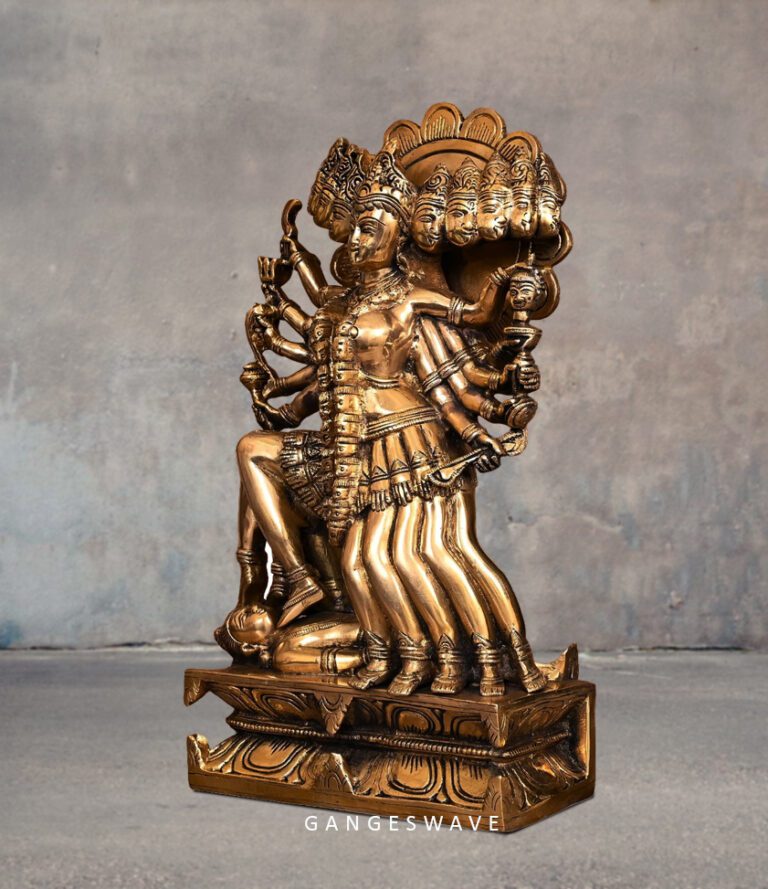 Golden Ten Leg Ma Kali Brass Statue - Gangeswave | Buy exclusive brass ...