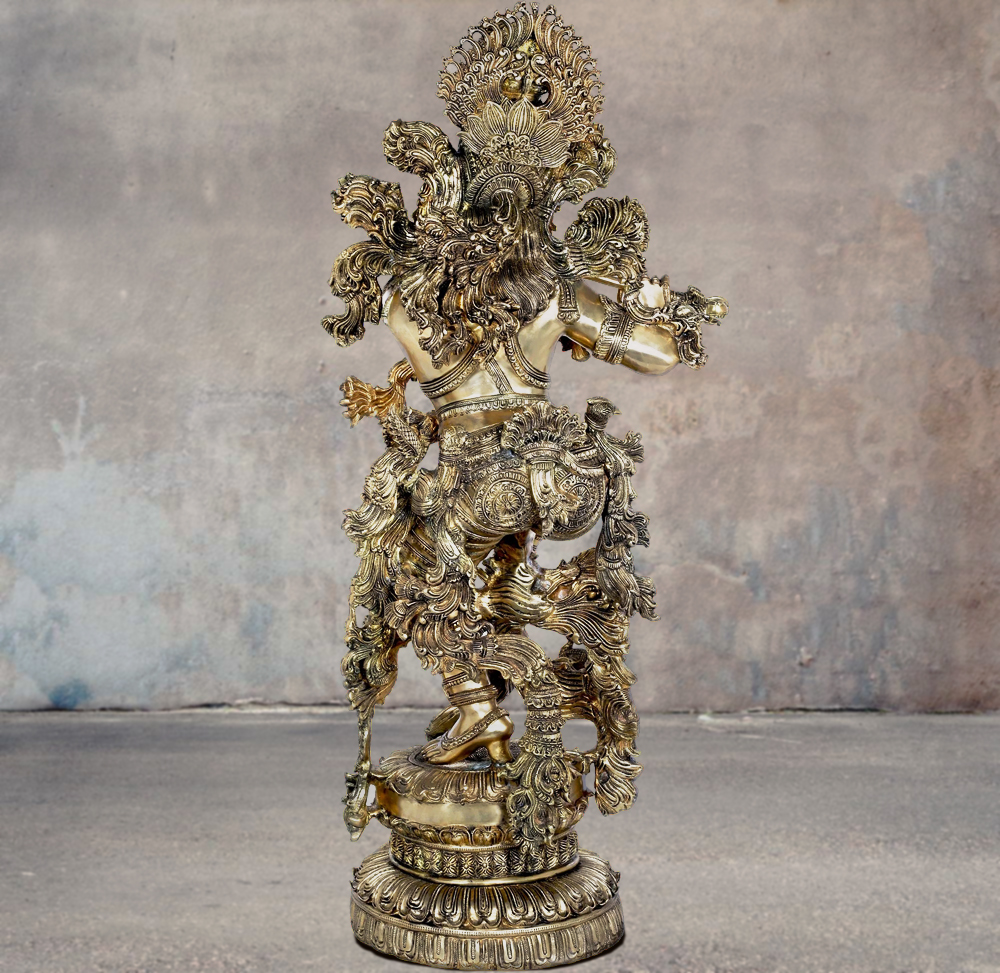 Big Lord Krishna Brass Statue-43" - Buy exclusive brass statues ...