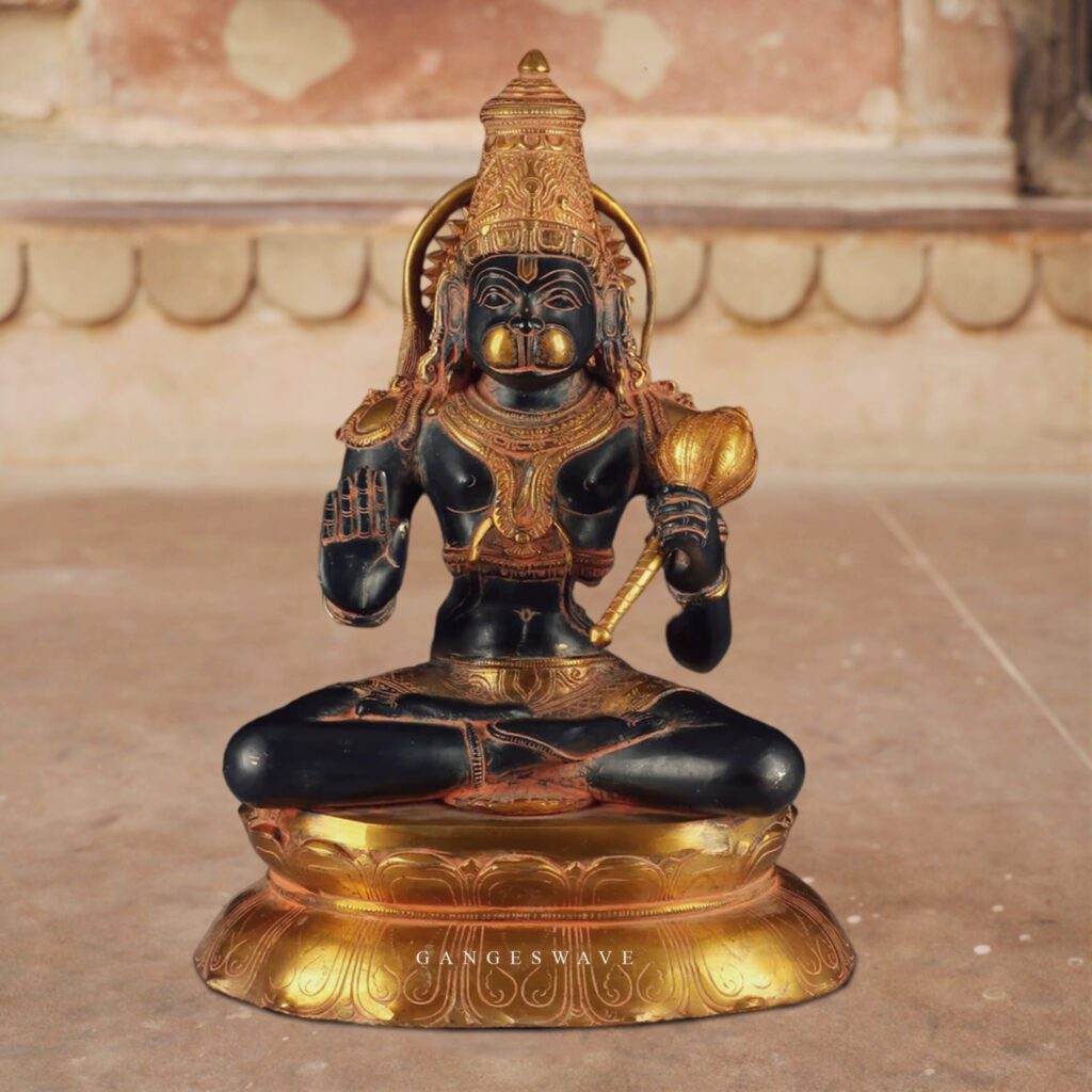 BLACK AND GOLD HANUMAN BRASS STATUE - Buy exclusive brass statues ...