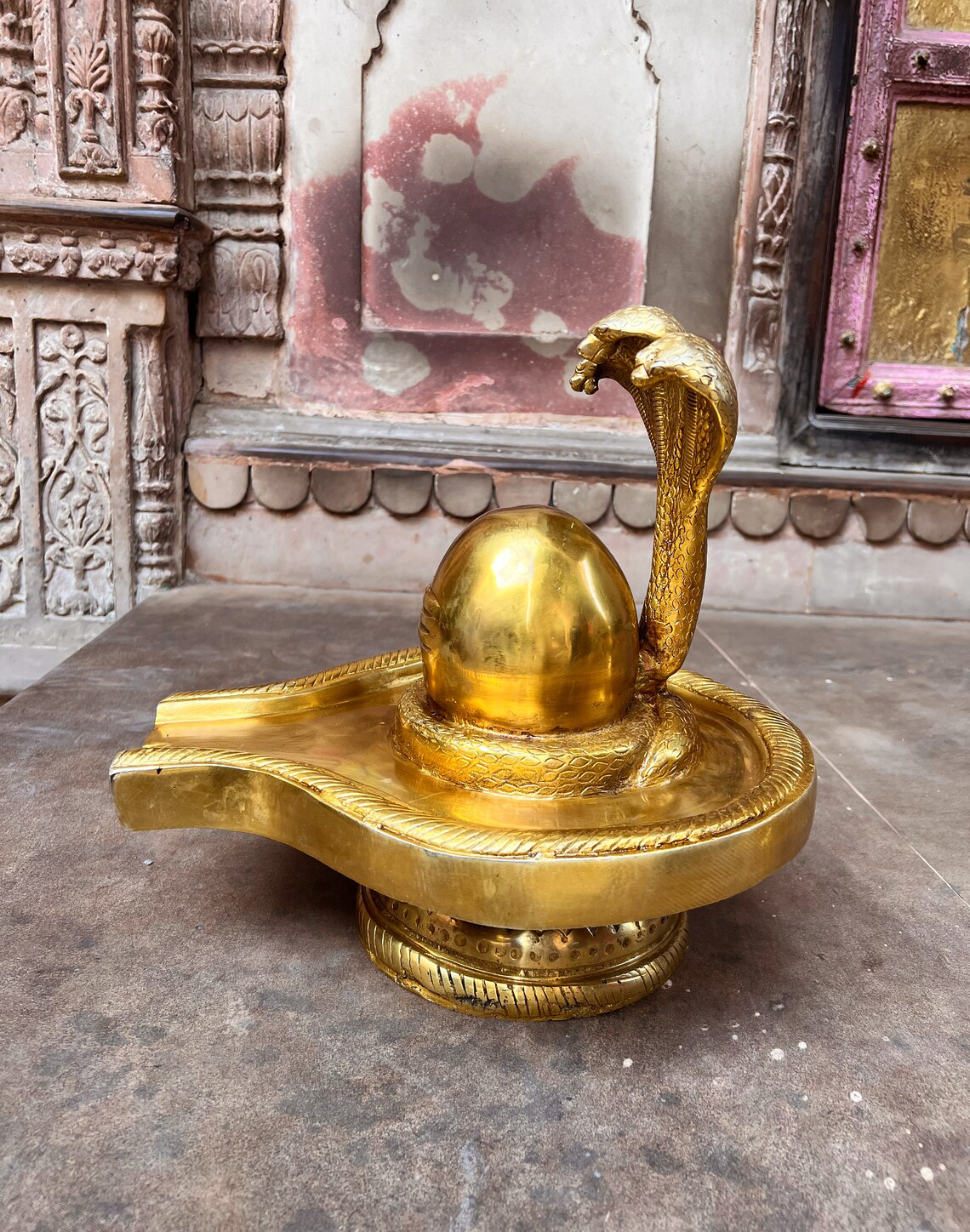 Golden Big Brass Shiva Lingam - Buy exclusive brass statues ...