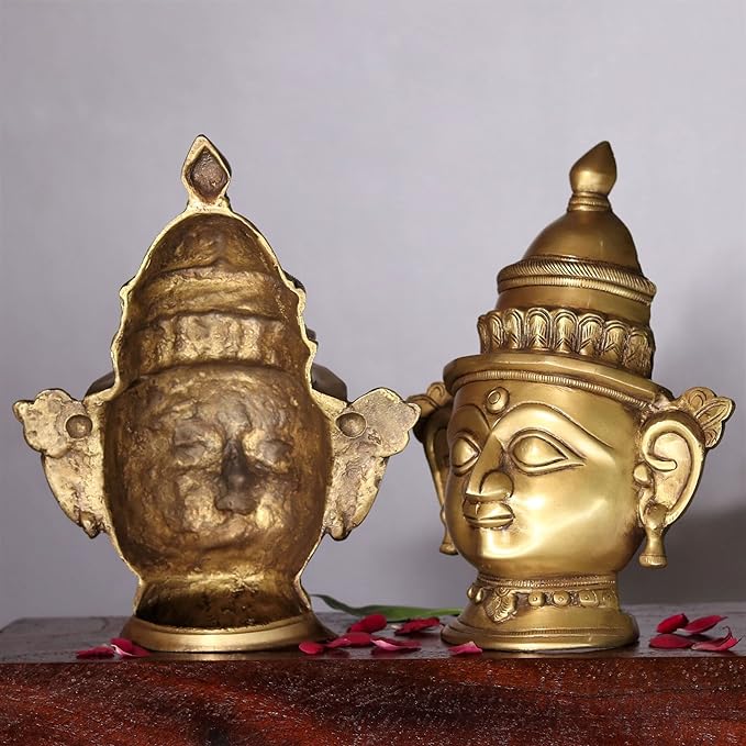 Shiva and Gauri Brass Mask - Buy exclusive brass statues, collectibles ...