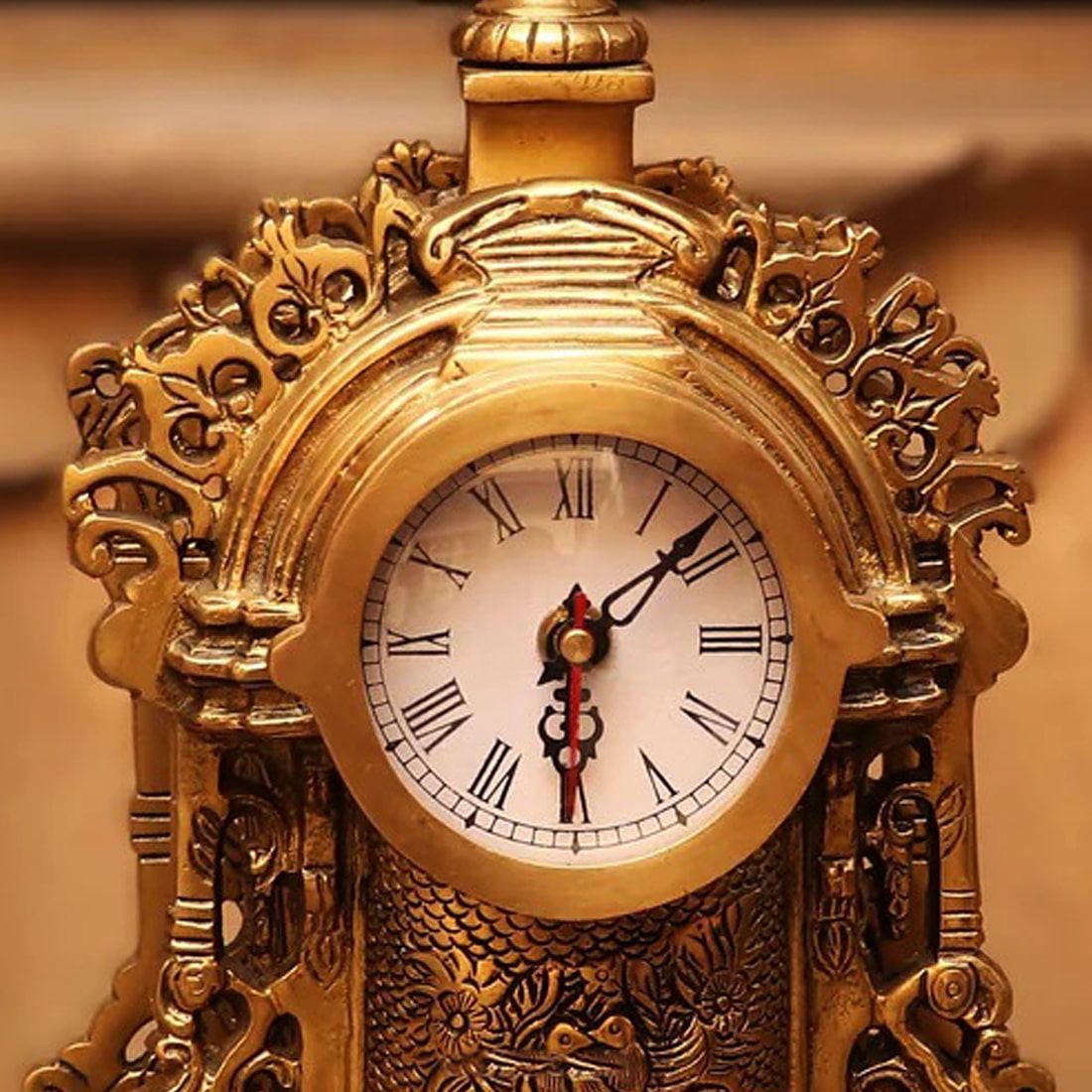 14" Artistic Vintage Finish Table Decor Clock - Buy exclusive brass ...