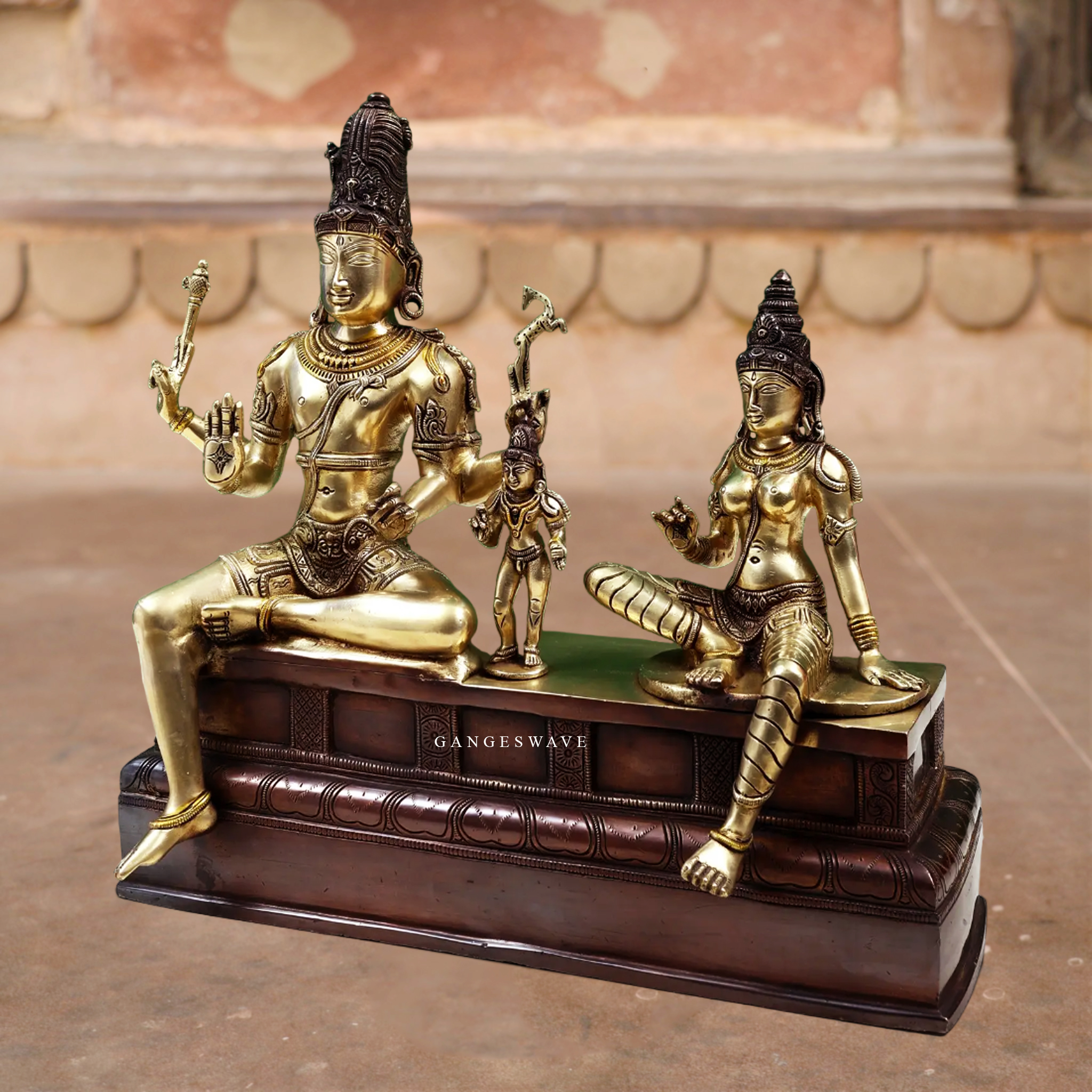 13" Brass Somaskanda, Shiva, Parvati & Murugan - Buy exclusive brass ...
