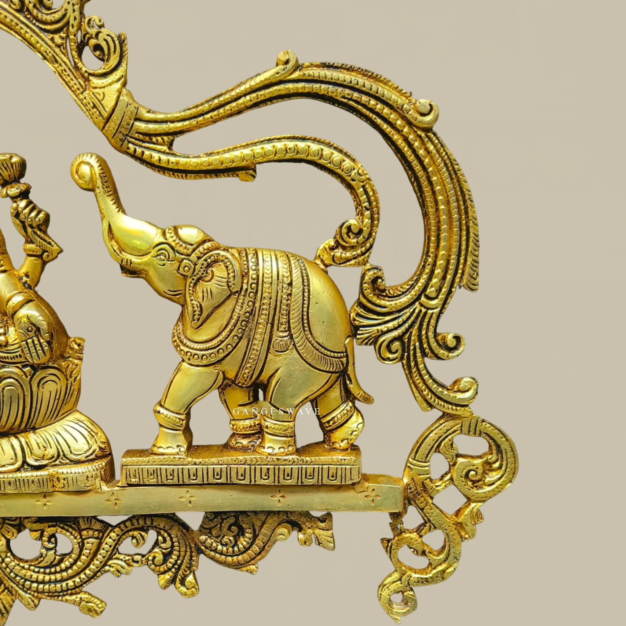 Hindu Goddess Statue Kartique Brass Gajlakshmi Wall Hanging - 18 Inch ...