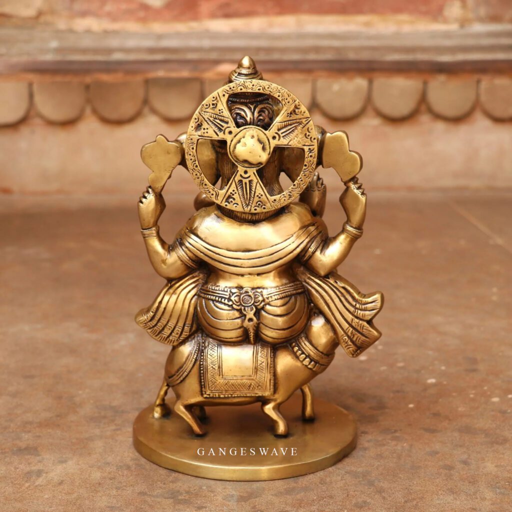 11" Ganesha Statue sitting on musak - Gangeswave | Buy exclusive brass ...