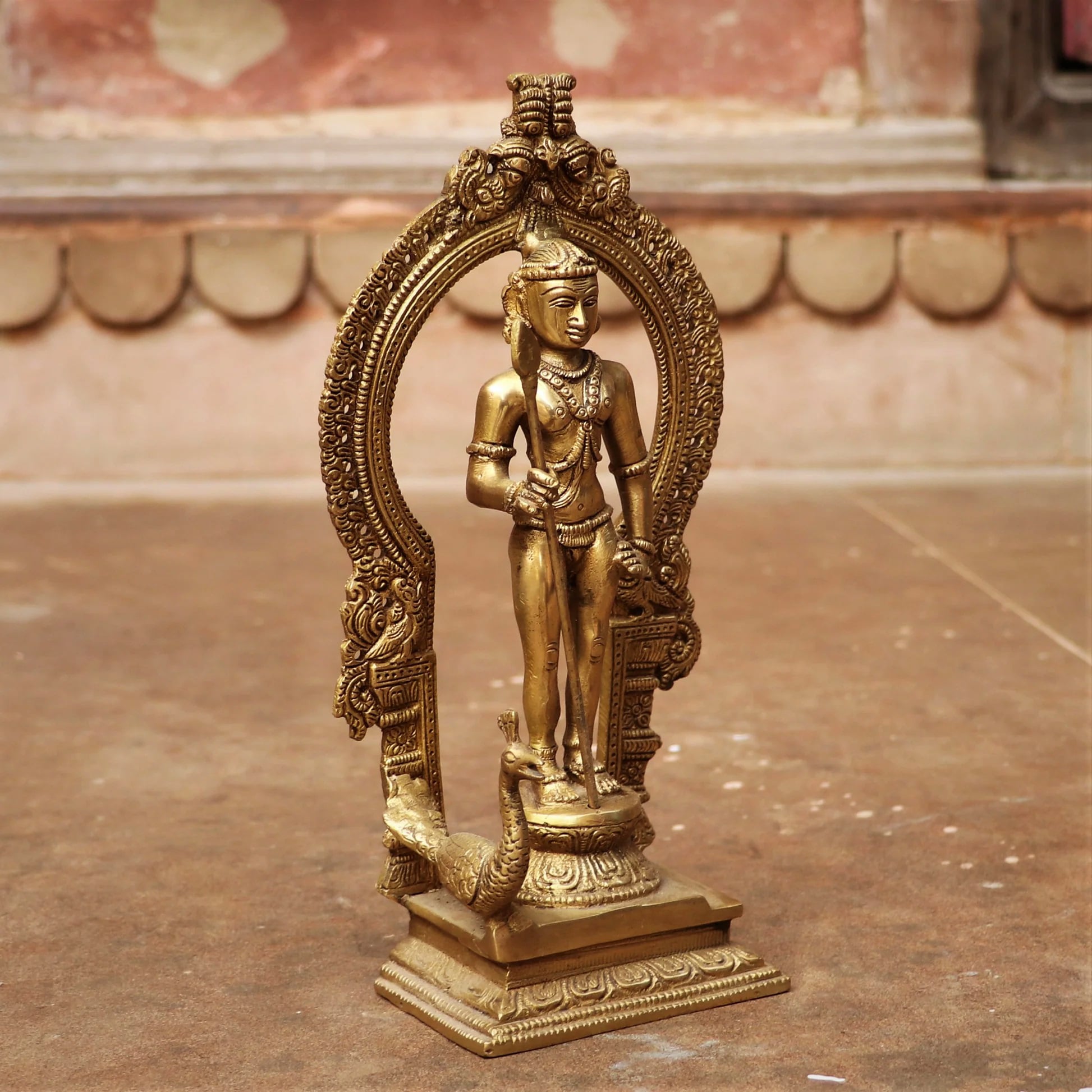 Brass Murugan Statue with Prabhavali - Buy exclusive brass statues ...