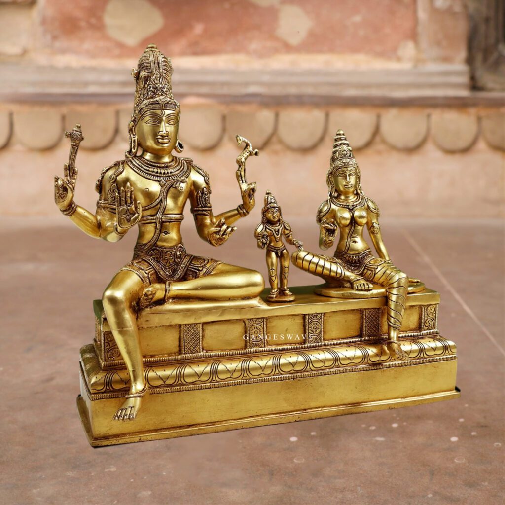 13" Brass Somaskanda, Shiva, Parvati & Murugan - Buy exclusive brass ...