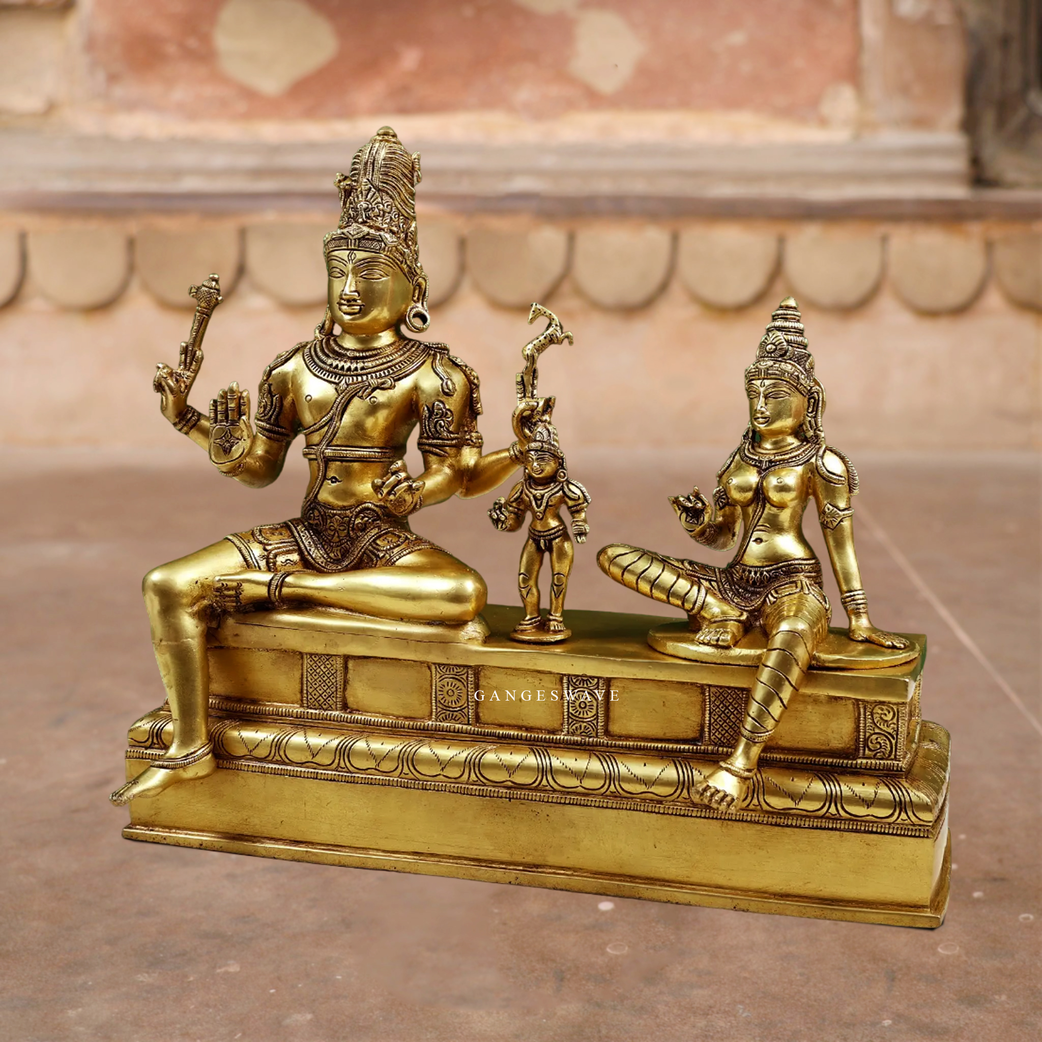 13" Brass Somaskanda, Shiva, Parvati & Murugan - Buy exclusive brass ...