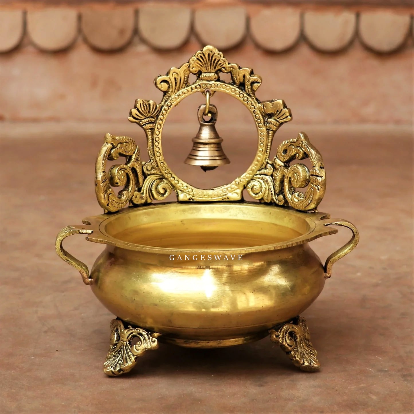 Brass Urli with bell - Buy exclusive brass statues, collectibles and decor