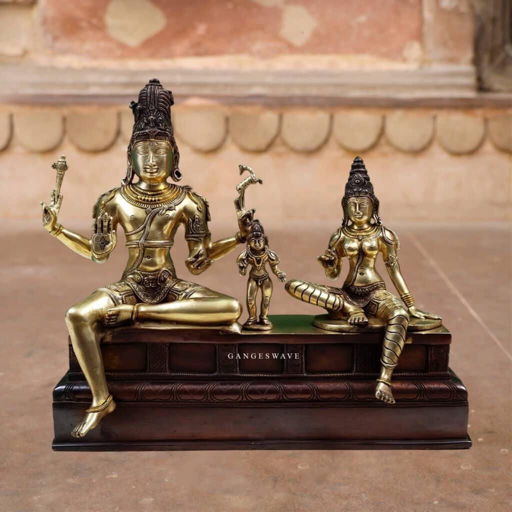 13" Brass Somaskanda, Shiva, Parvati & Murugan - Buy exclusive brass ...
