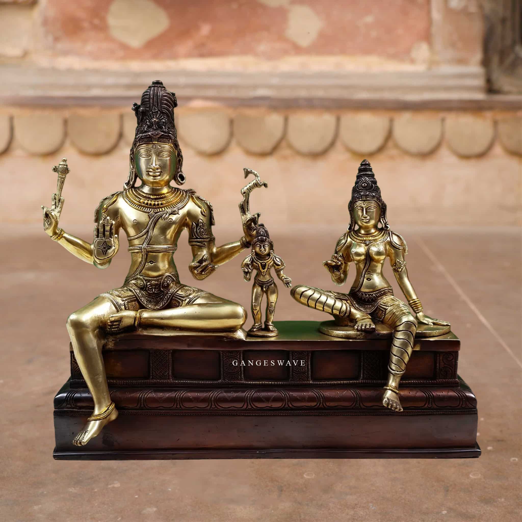13" Brass Somaskanda, Shiva, Parvati & Murugan - Buy exclusive brass ...