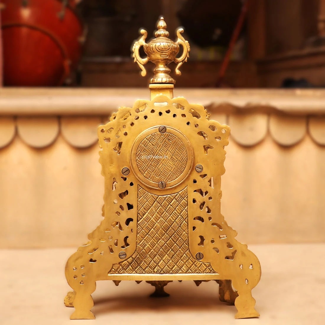 14" Artistic Vintage Finish Table Decor Clock - Buy exclusive brass ...