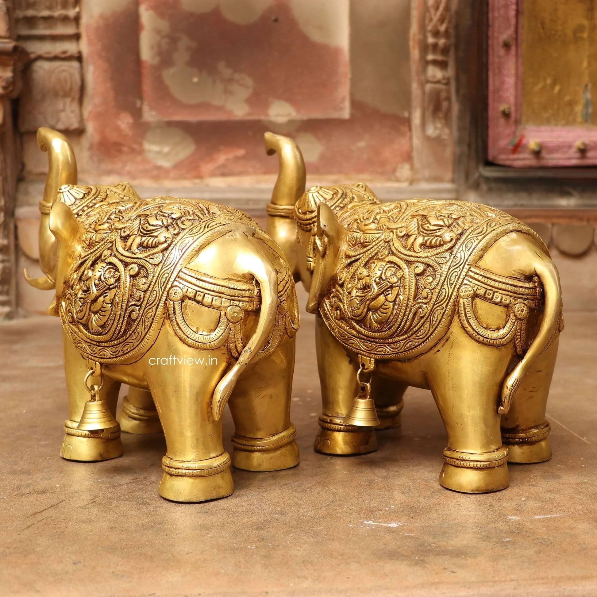 Maharaja Elephant Pair Brass Decor - Buy exclusive brass statues ...
