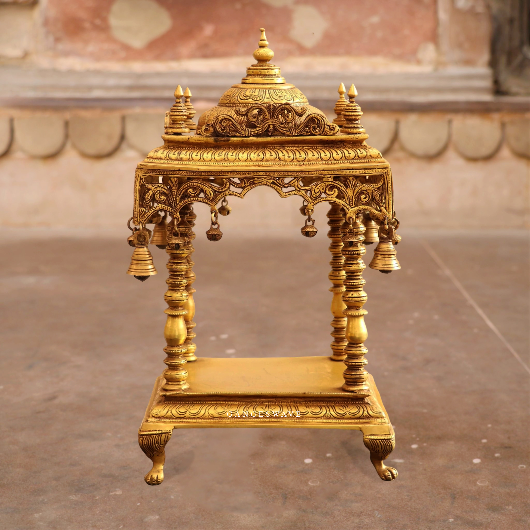 Brass Handcrafted Puja Sinhasan/Temple - Buy exclusive brass statues ...
