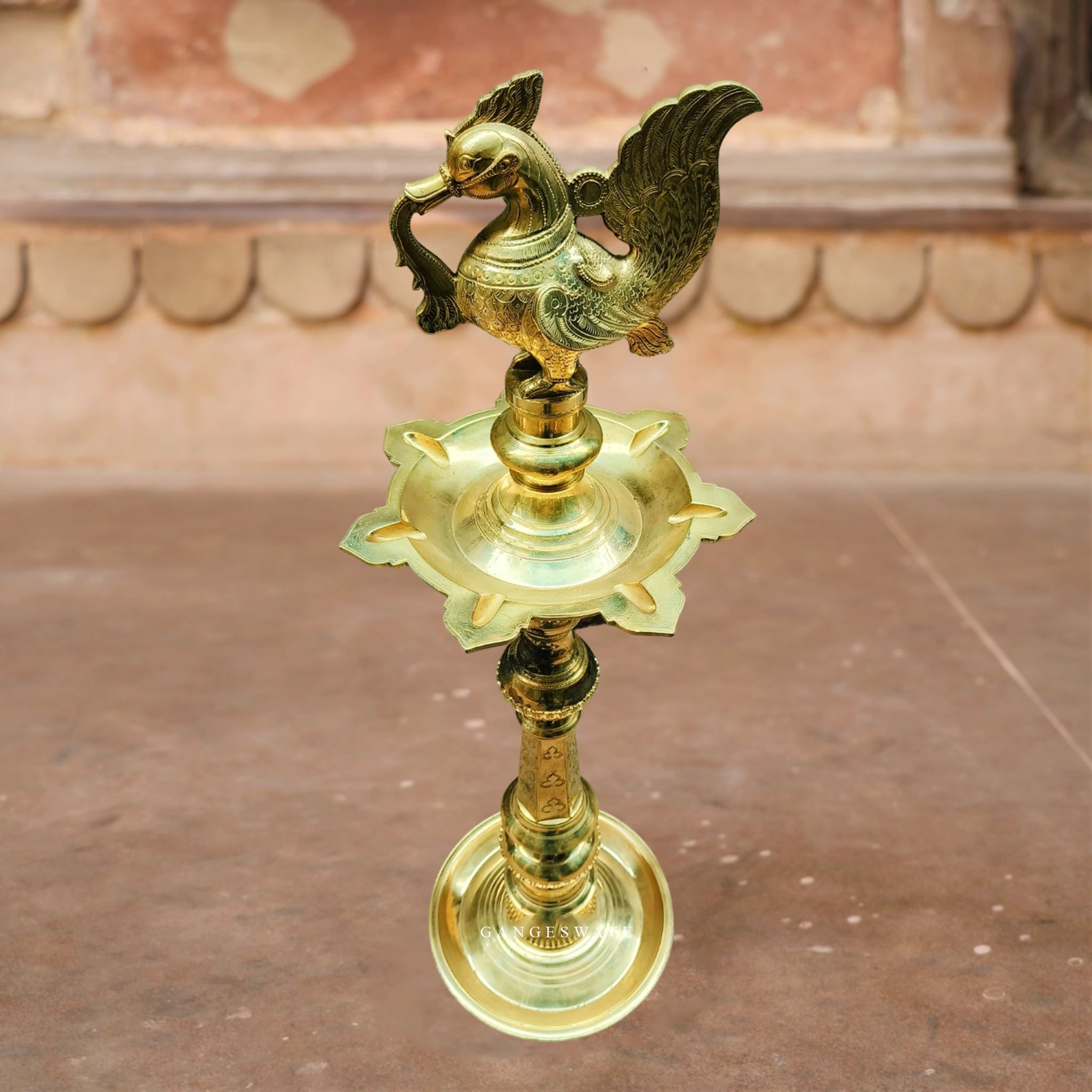 Traditional Bronze Peacock Oil Lamp/Diya - 51 inches - Buy exclusive ...