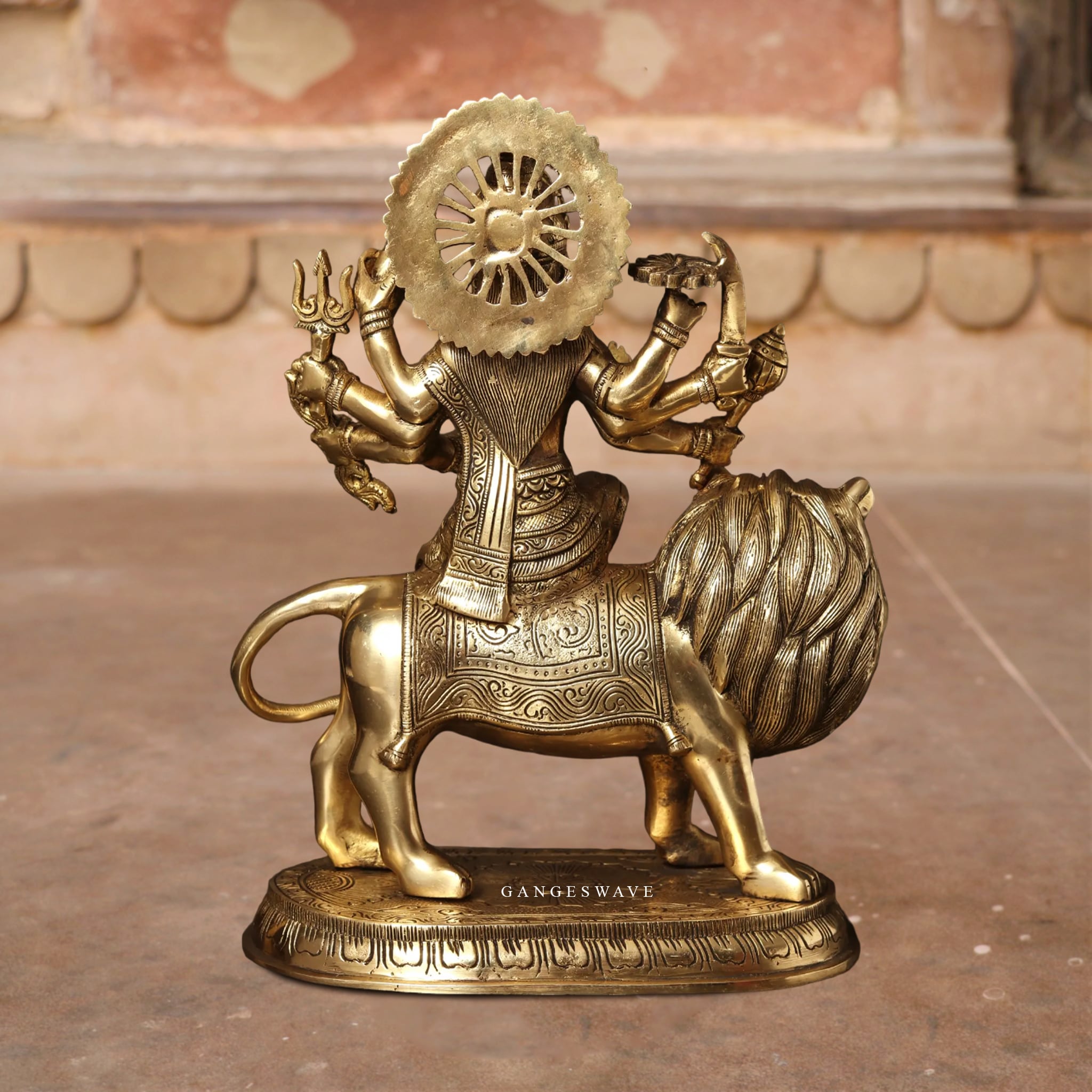 Ma Sherawali(Durga) Brass Statue -14 inches - Buy exclusive brass statues, collectibles and decor