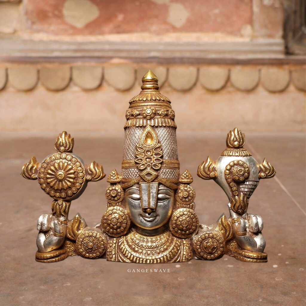 Tirupati Balaji Brass Bust - Buy exclusive brass statues, collectibles ...