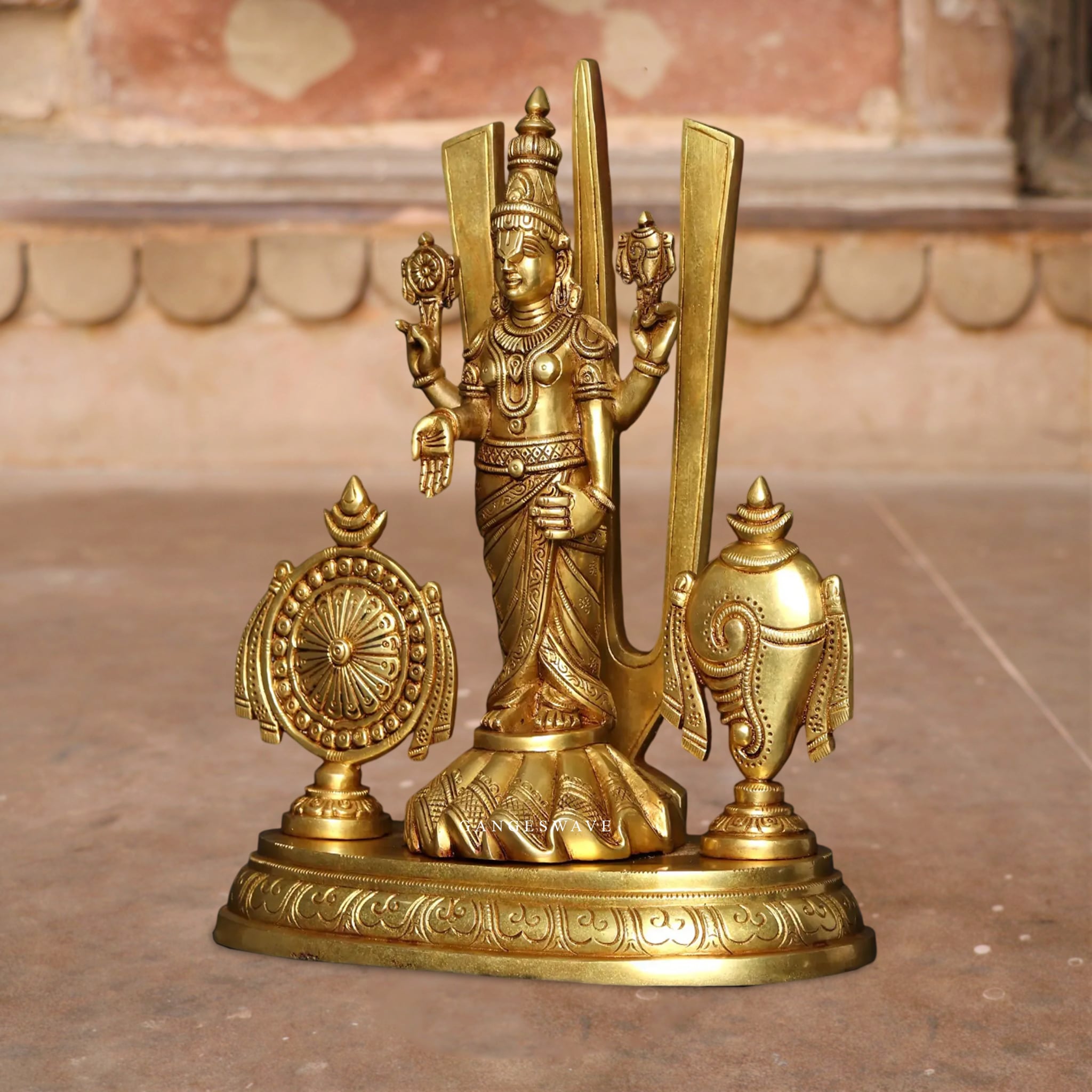 Tirupati Balaji Brass Statue with Sankha and Chakra - Buy exclusive ...
