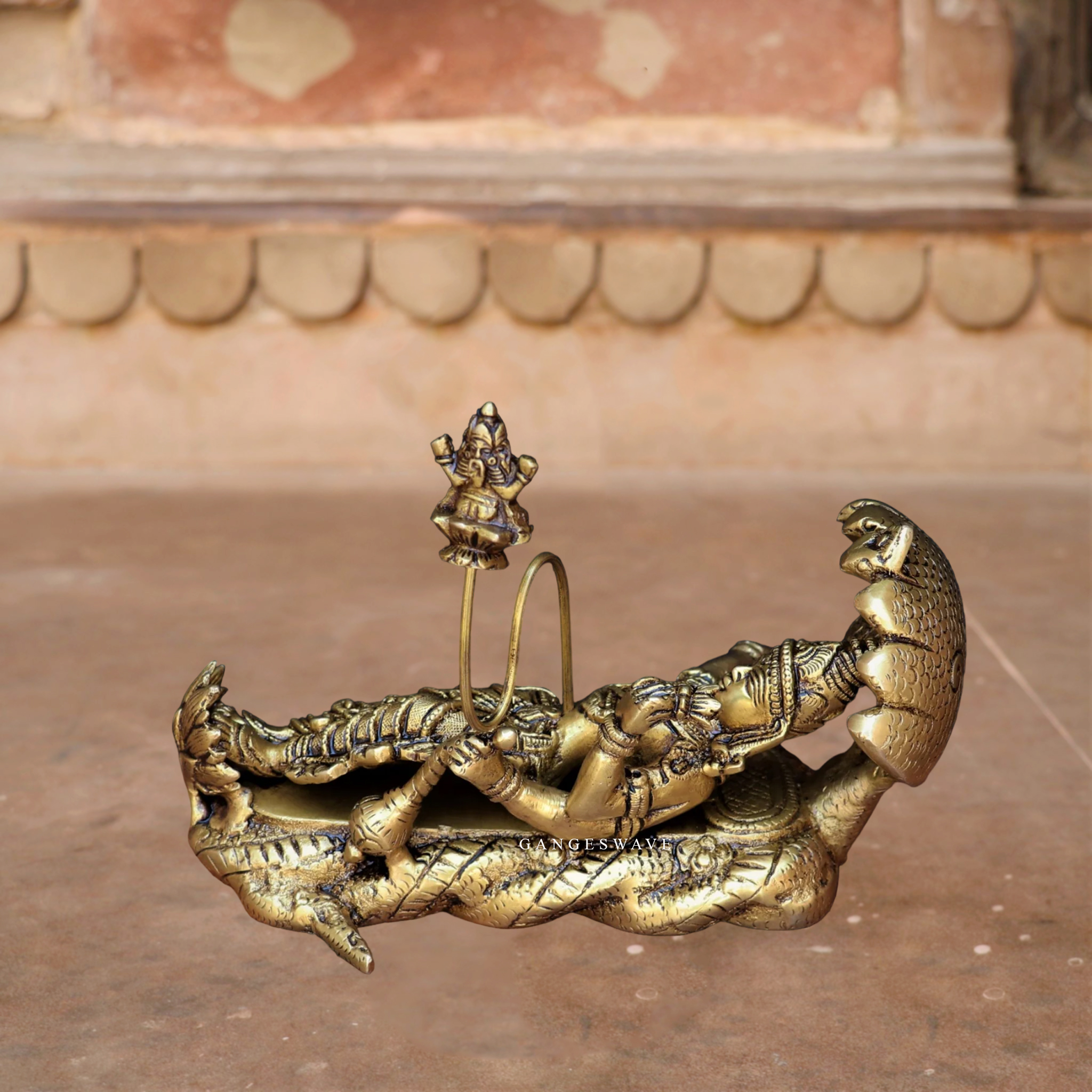 Resting Vishnu on Seshnaag - Buy exclusive brass statues, collectibles ...