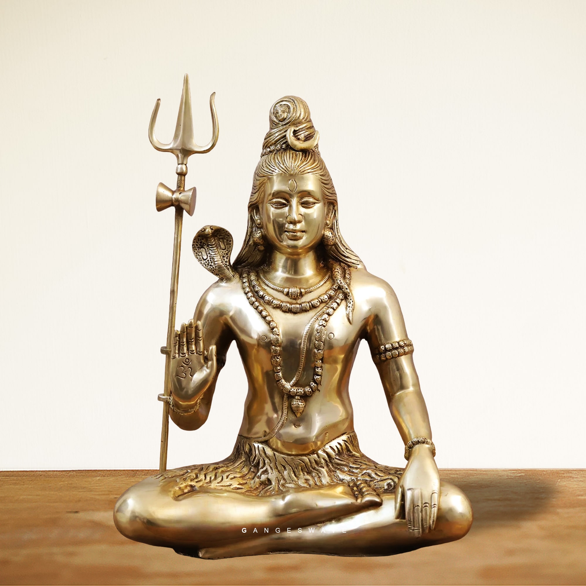 Lord Shiva Brass Statue in Dhyan Mudra - 19 inches - Gangeswave | Buy ...