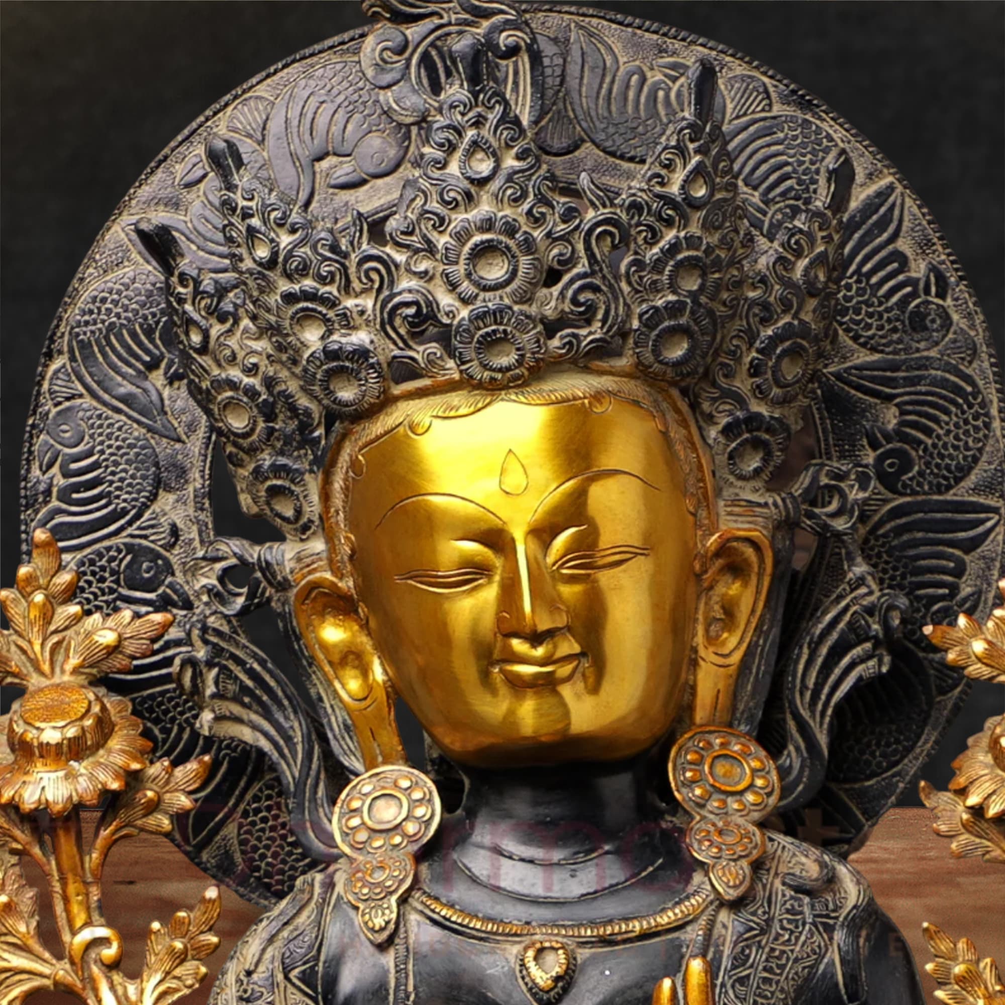 Artistic Brass Tara Statue in Black and Gold - 32 inches - Buy ...