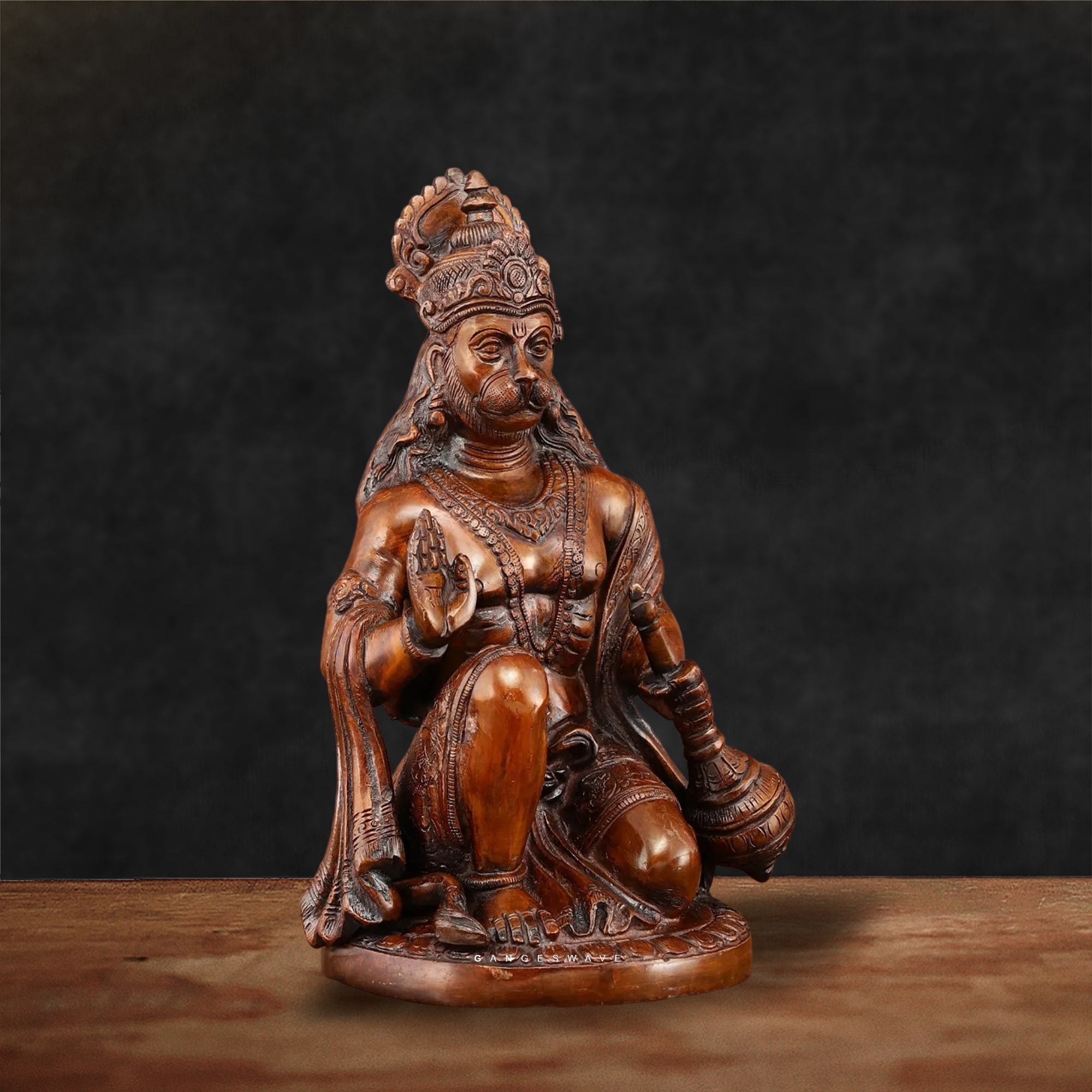 Red Brass Hanuman Statue - 9 inches - Buy exclusive brass statues ...