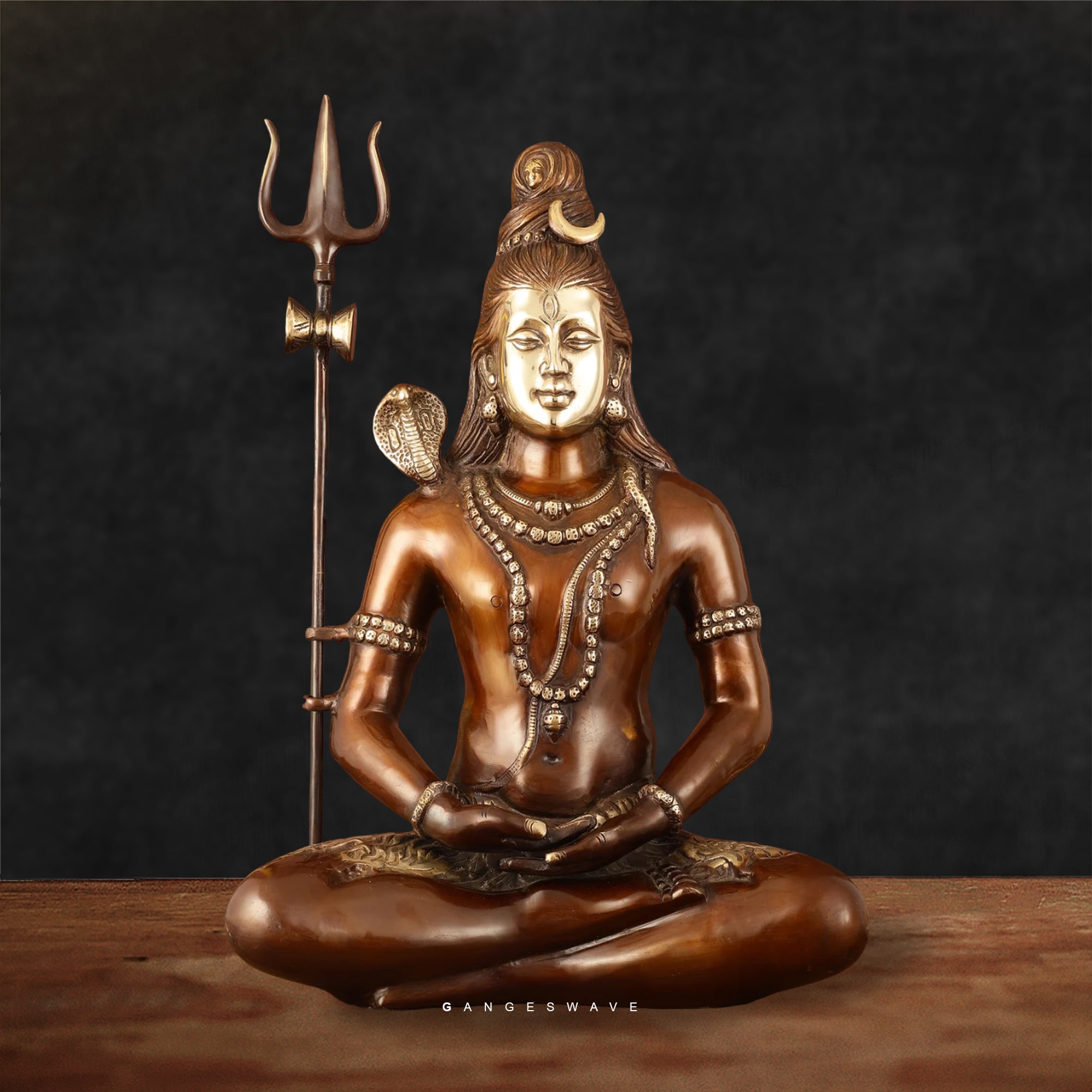 Shiva Brass Statue in Dhyan Mudra - 20 inches - Gangeswave | Buy ...