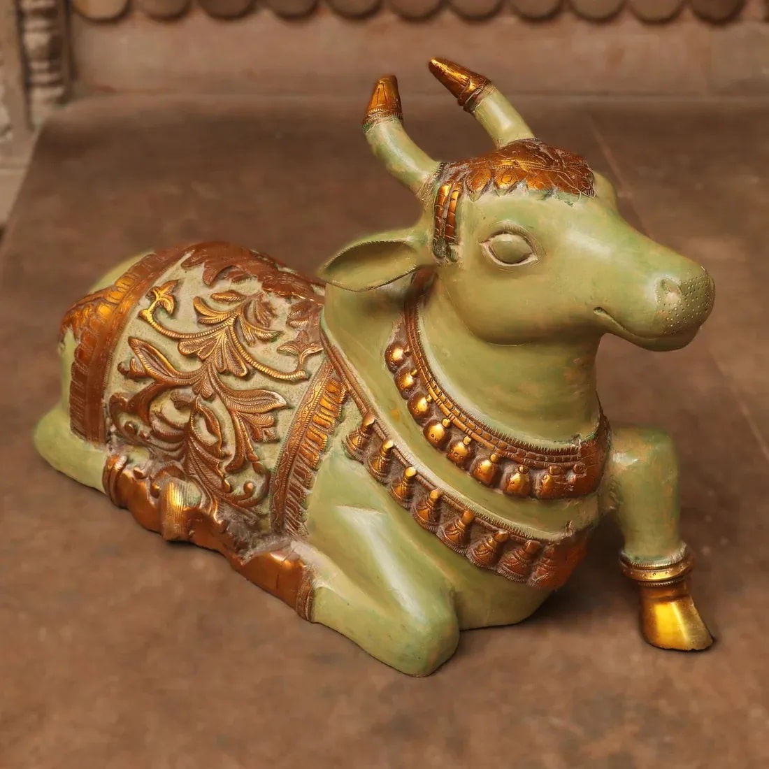 Nandi Brass Statue in Vintage Finish - 14 inches - Buy exclusive brass ...