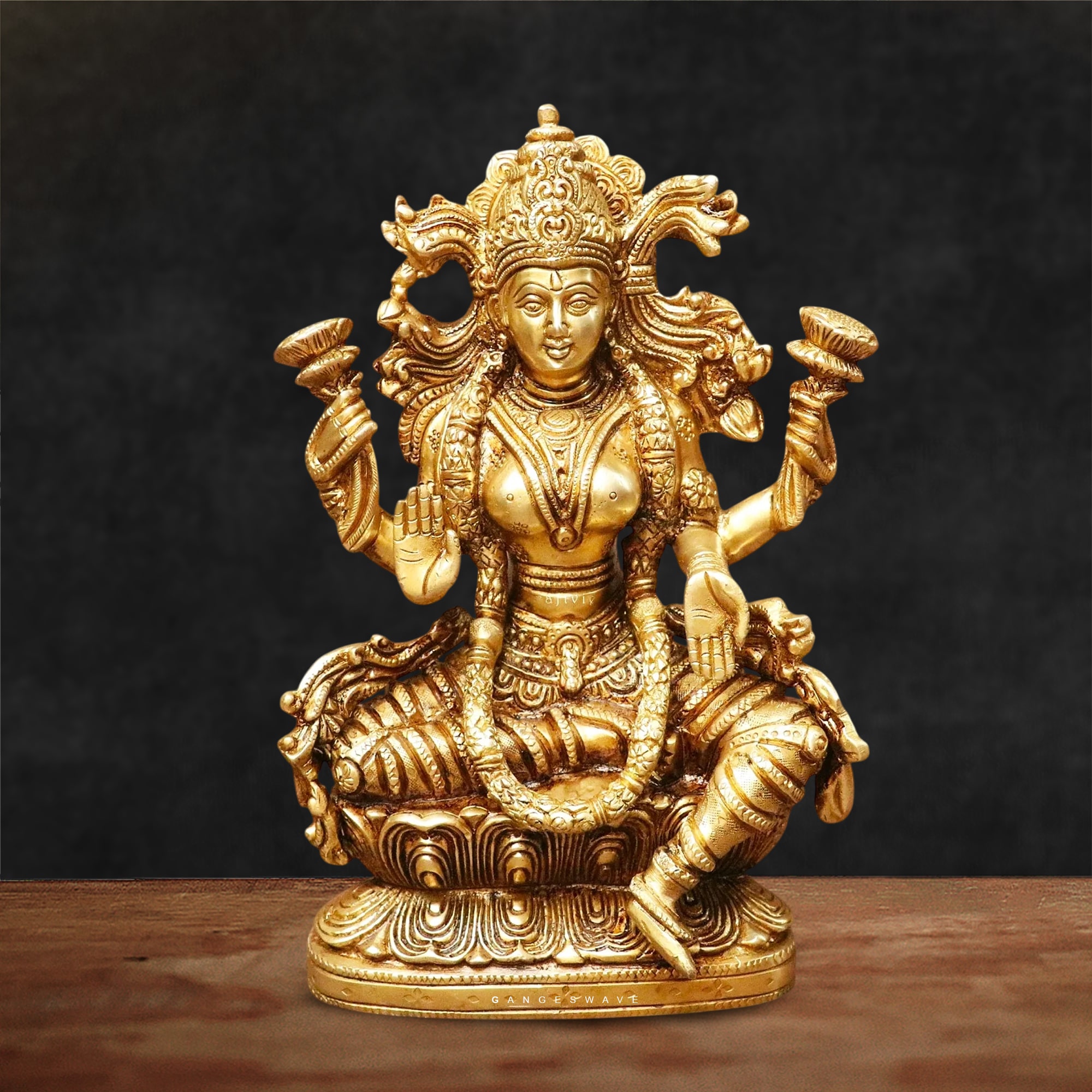 Ma Lakshmi Brass Statue Chola Sculpted- 8 inches - Gangeswave | Buy ...