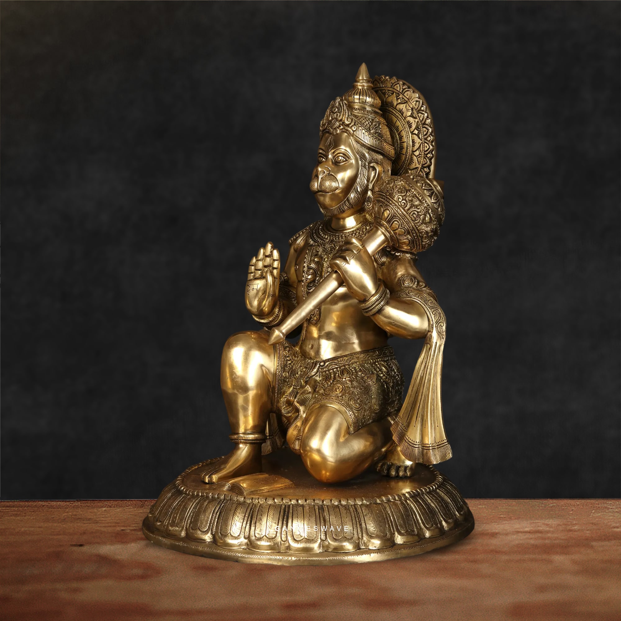 Large Superfine Brass Hanuman Statue - 21 inches - Gangeswave | Buy ...