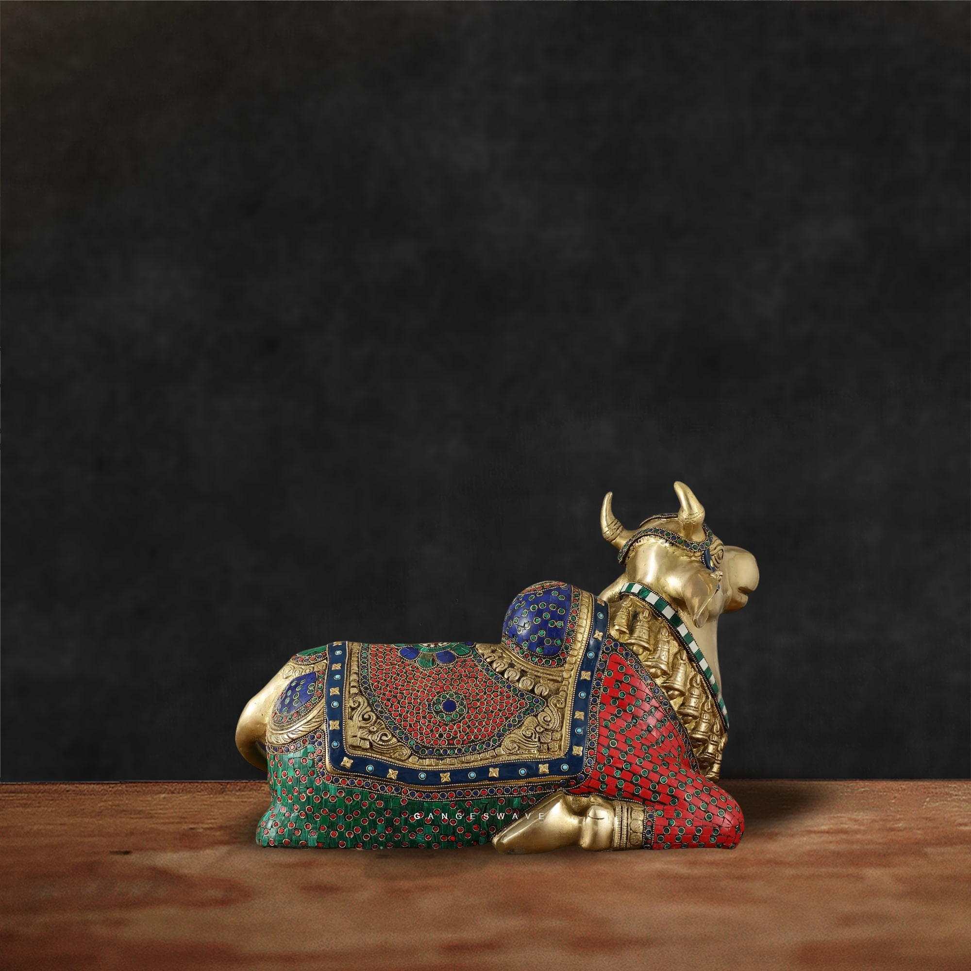 21" Colourful Brass Nandi - Gangeswave | Buy exclusive brass statues ...