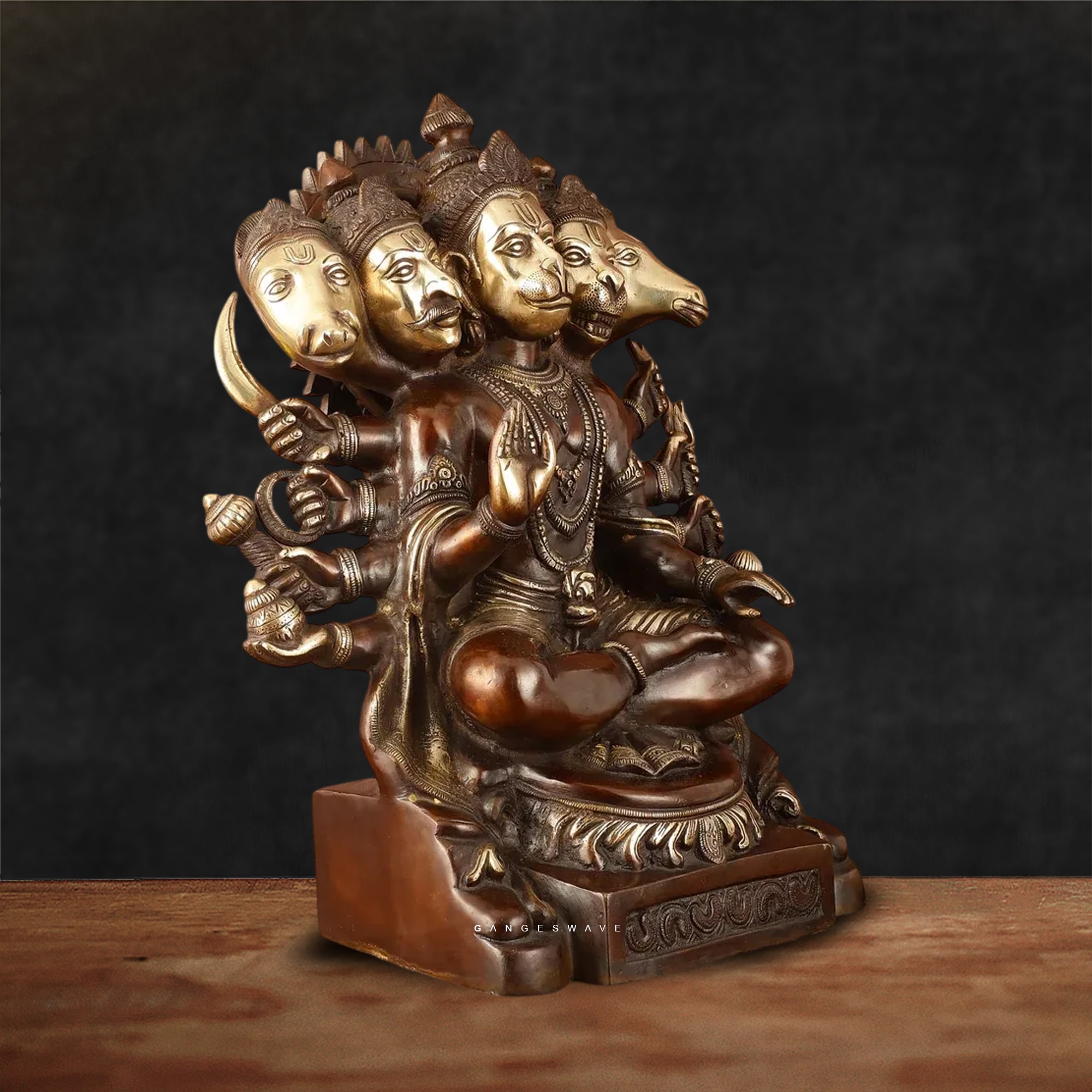 Panchmukhi Hanuman Ji Murti - 17 inches - Buy exclusive brass statues ...