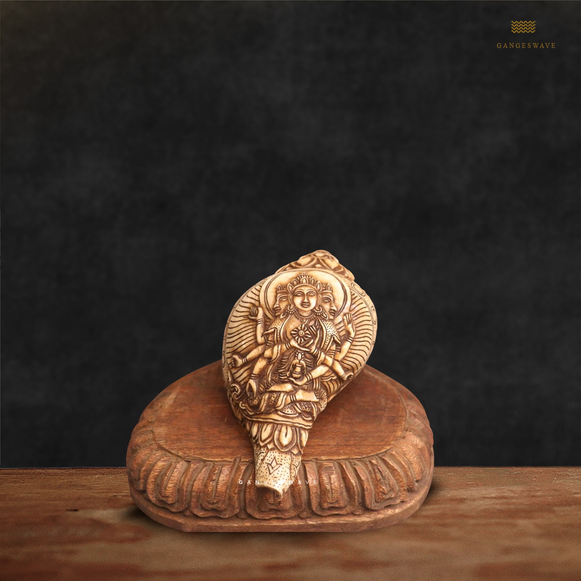 Tibetan Handcrafted Conch Shell with Bramha Carvings - Buy exclusive ...