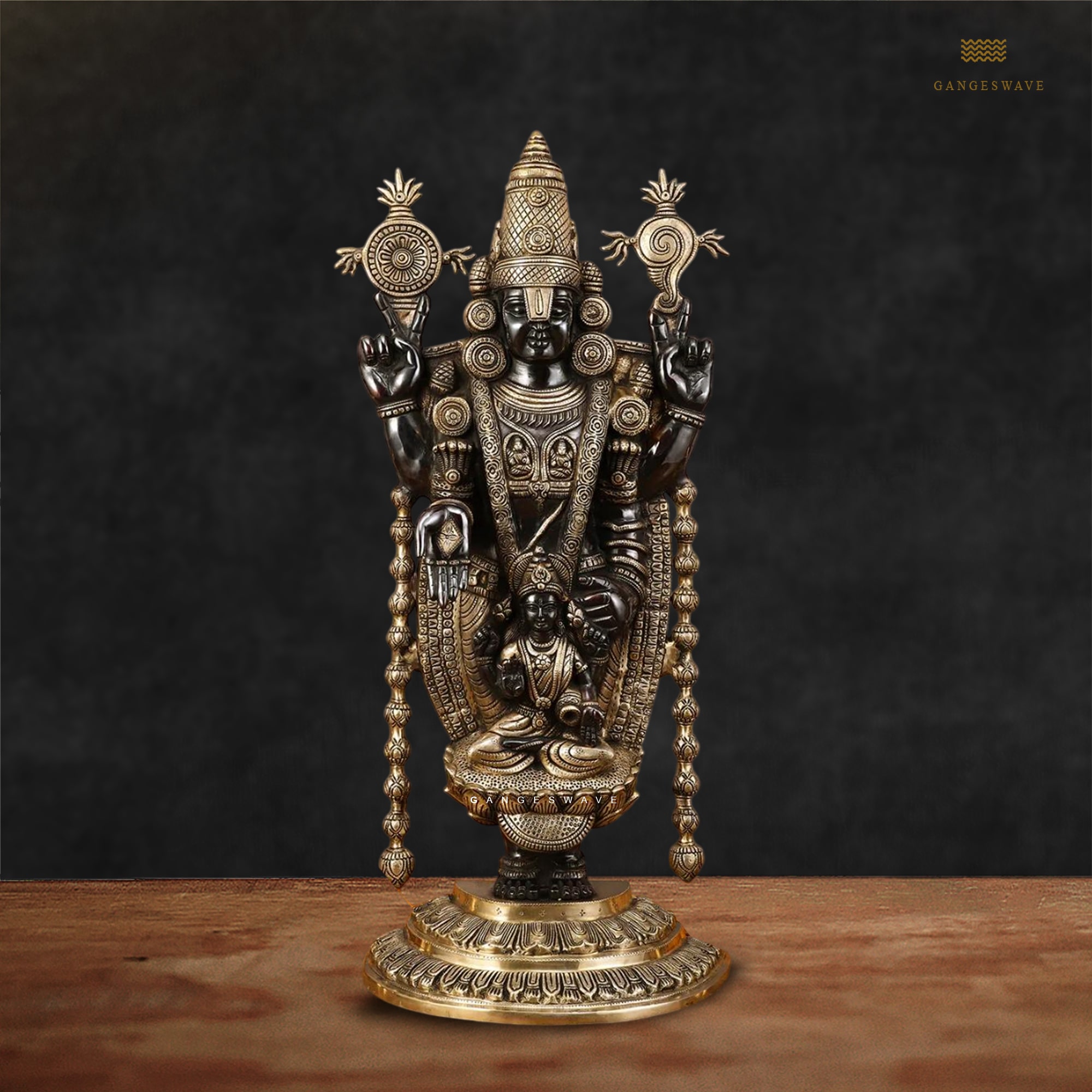 Tirupati Balaji Statue with Devi Padmavati Engraved - 34.5 inches - Buy ...