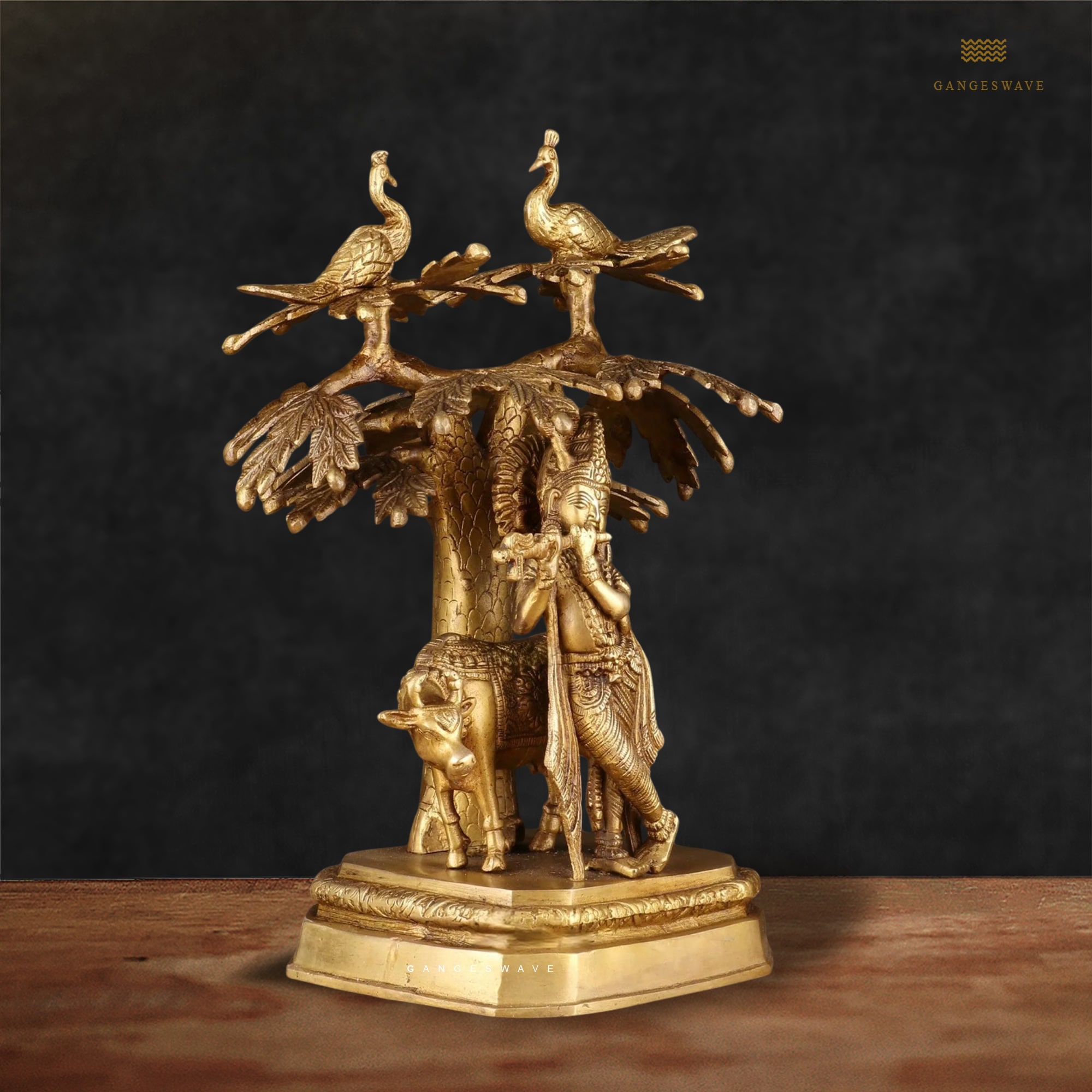 Krishna Statue Under the Tree - 13 inches - Gangeswave | Buy exclusive ...