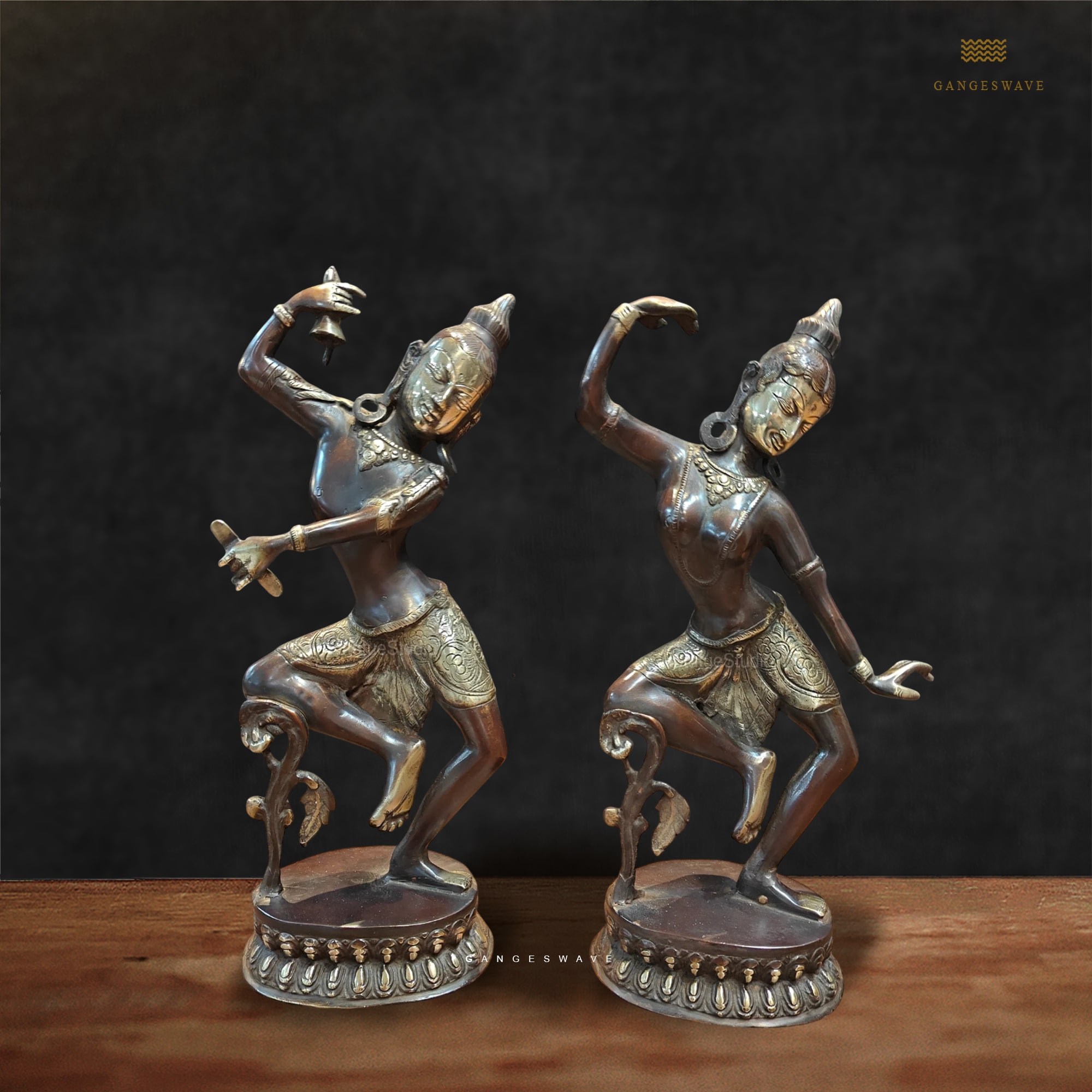 Shiv Parvati Dancing Brass Statue - 15 inches - Buy exclusive brass ...