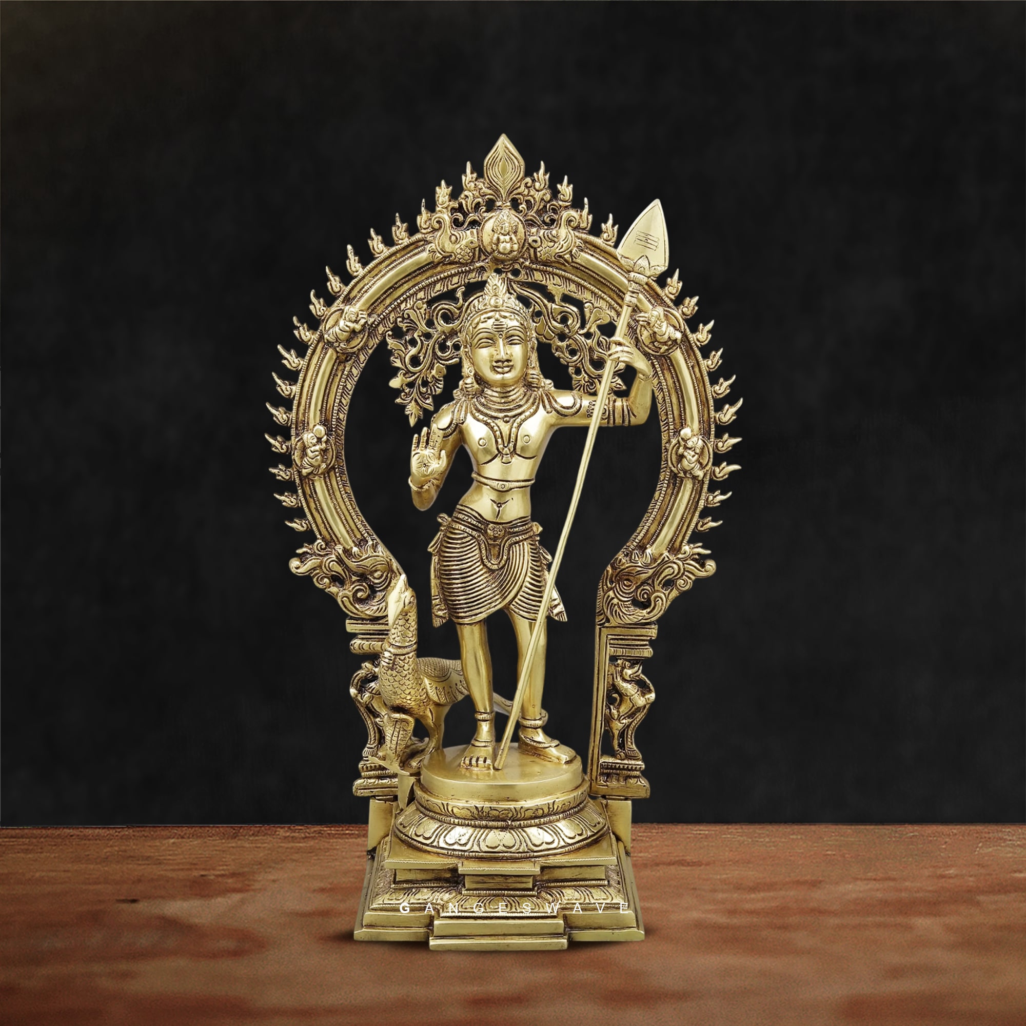 Murugan Brass Idol with Prabhavali - 16.5 inches - Gangeswave | Buy ...