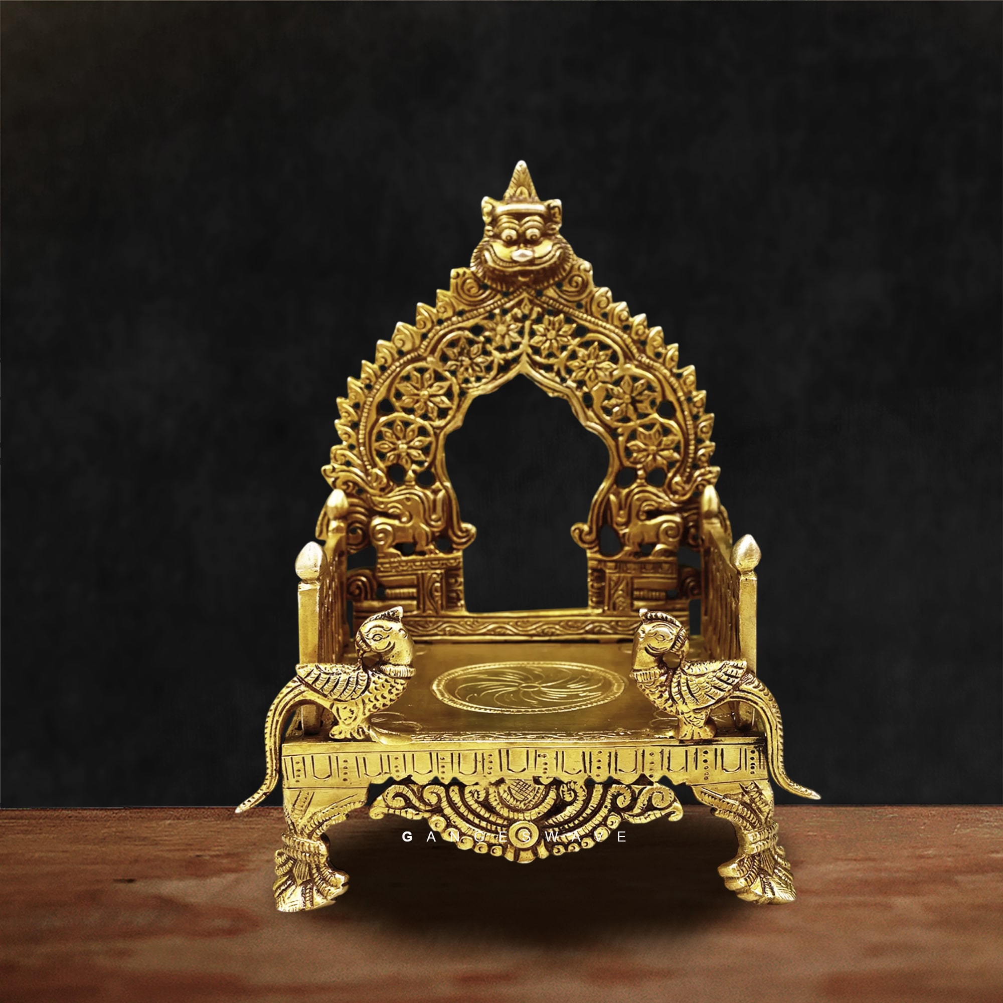 Brass Prabhavali Simhasan with Peacock - 8.5 inches - Buy exclusive ...