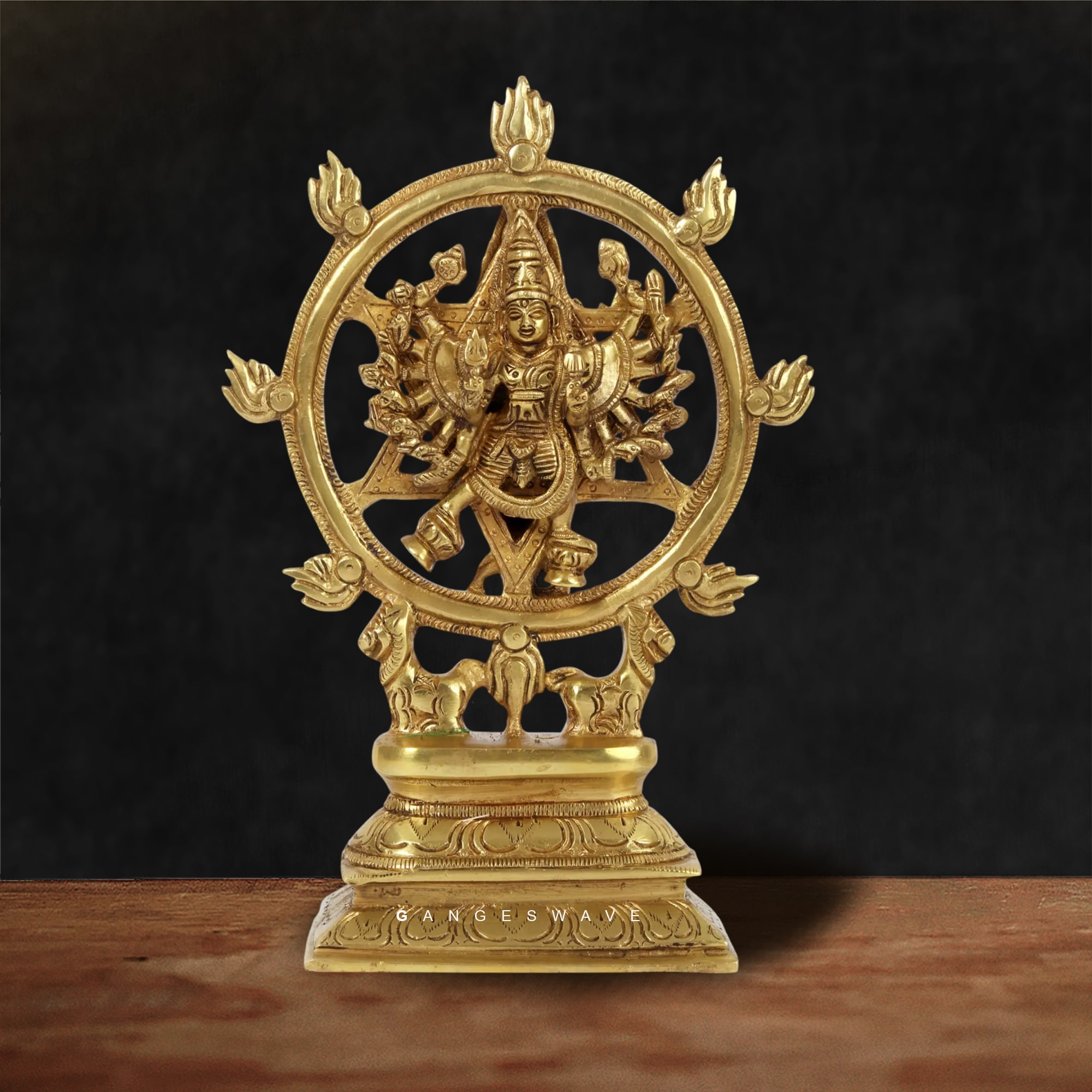Handcrafted Brass Vishnu Idol with Yantra Circle - Gangeswave | Buy ...