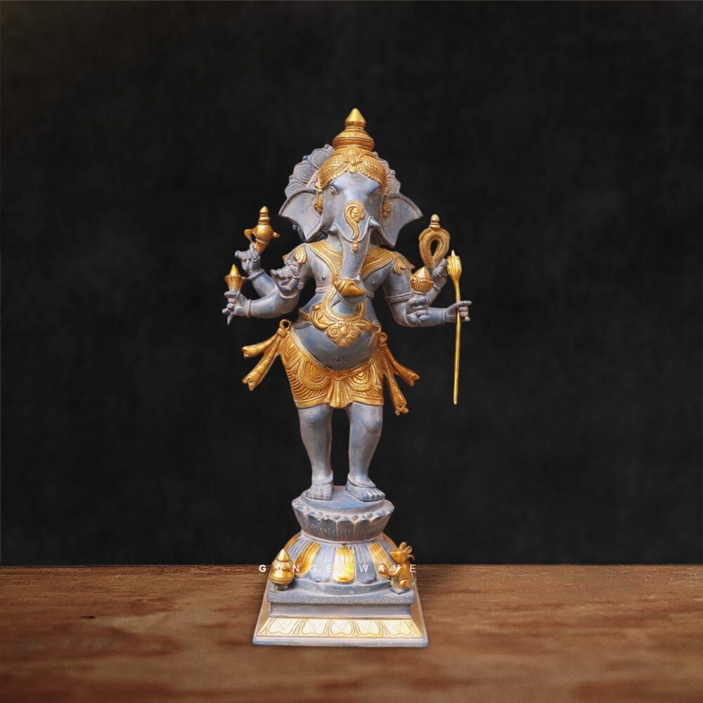 Hand-Painted Brass Ganesh Statue - 26 inches - Buy exclusive brass ...