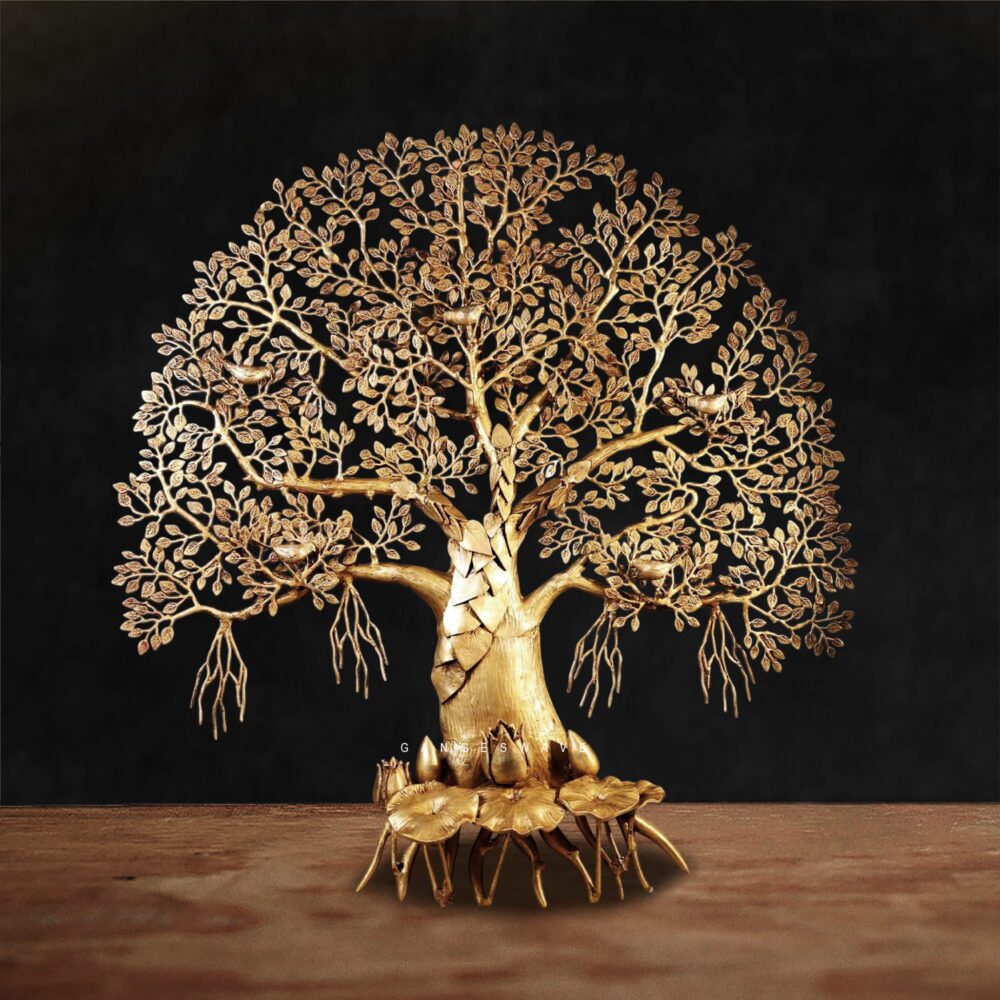 Handcrafted Brass Tree of Life ( Kalpavriksha) Sculpture - 50 inches ...