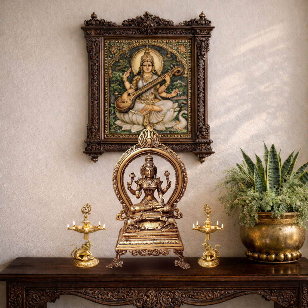 Traditional Brass Peacock Diya with Lion Base | Handcrafted South ...